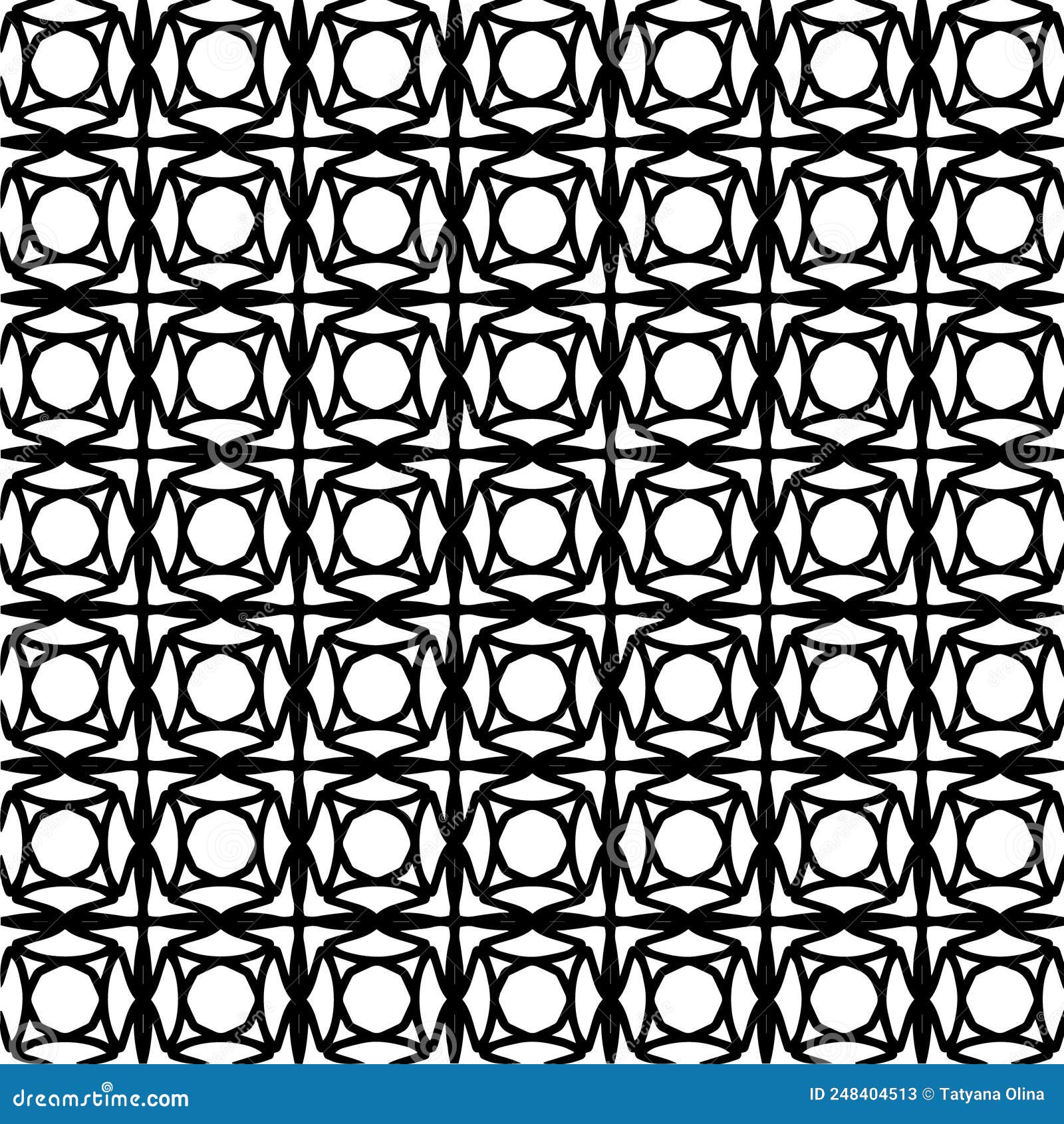 Black and White Pattern with Round and Triangular Elements Stock Vector ...