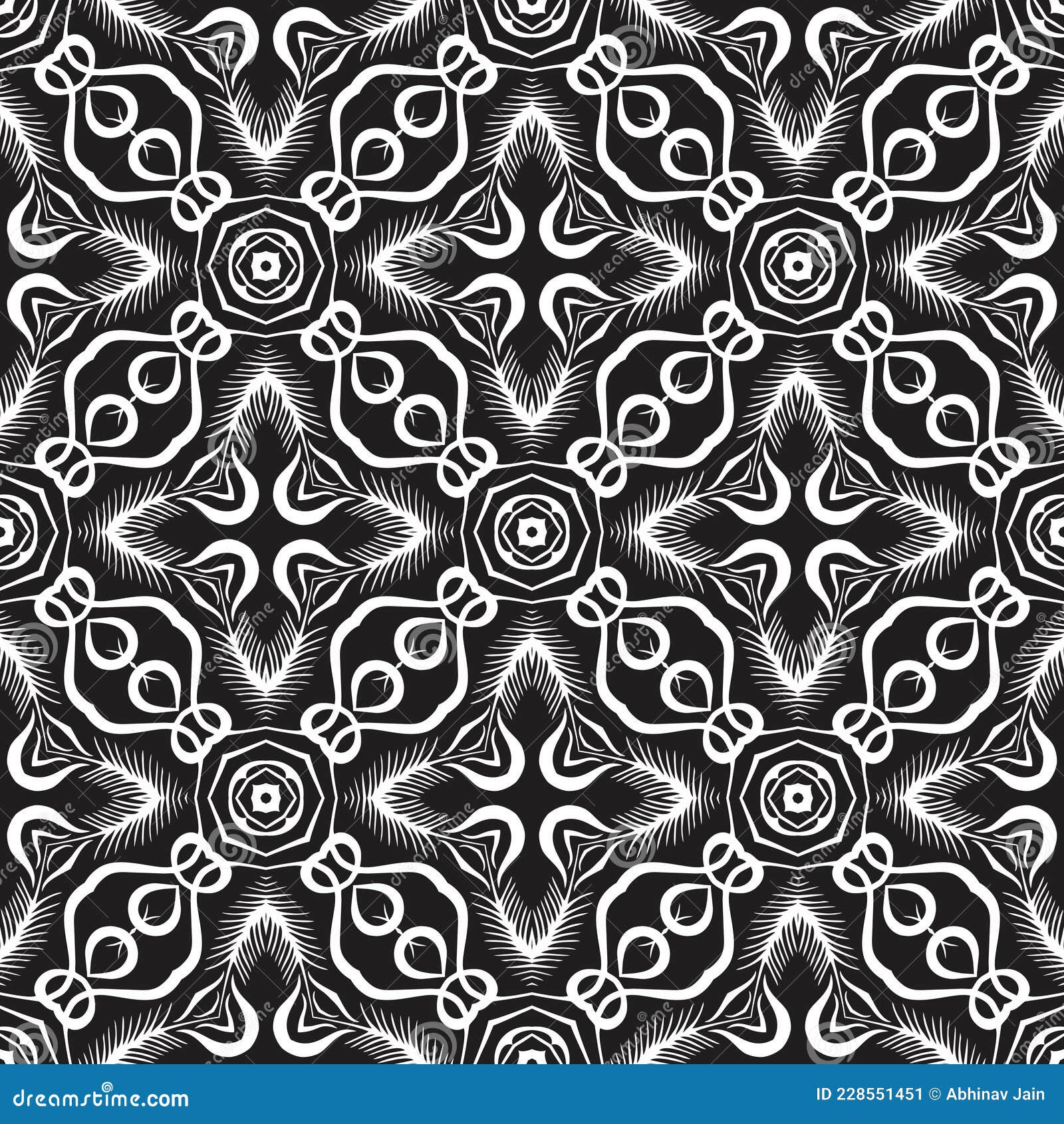 Black and White Pattern. Simple Rangoli Pattern. Vector Pattern. Diwali ...