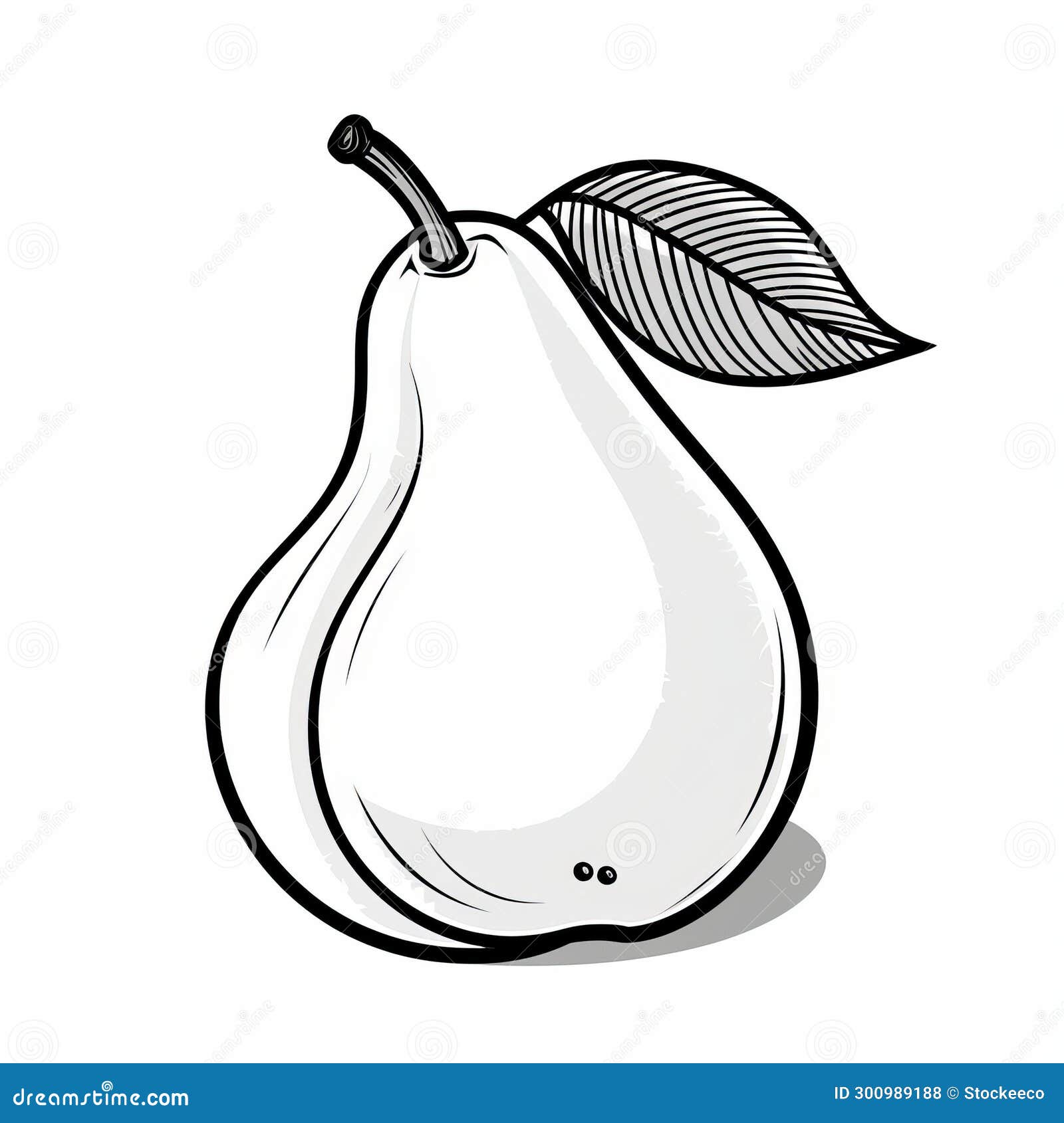 Bold and Clean Black and White Pear Illustration Stock Illustration ...
