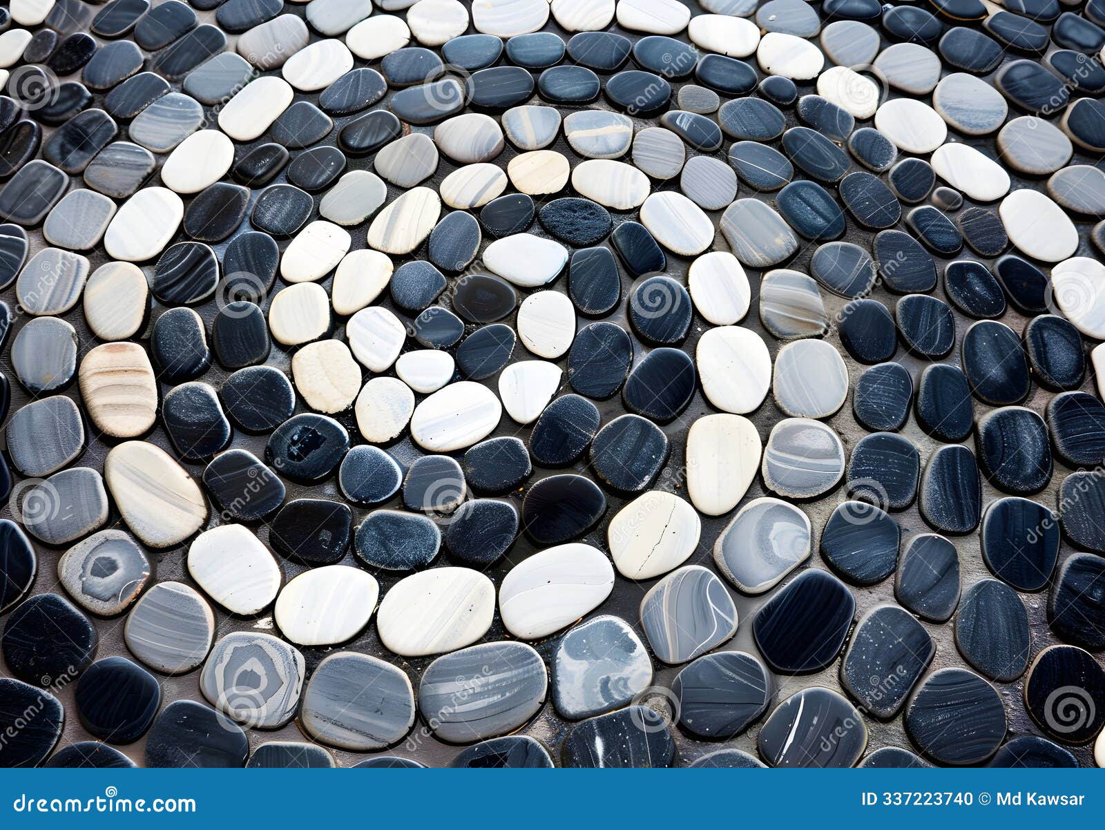 Black and White Pebble Mosaic Pattern Stock Illustration - Illustration ...