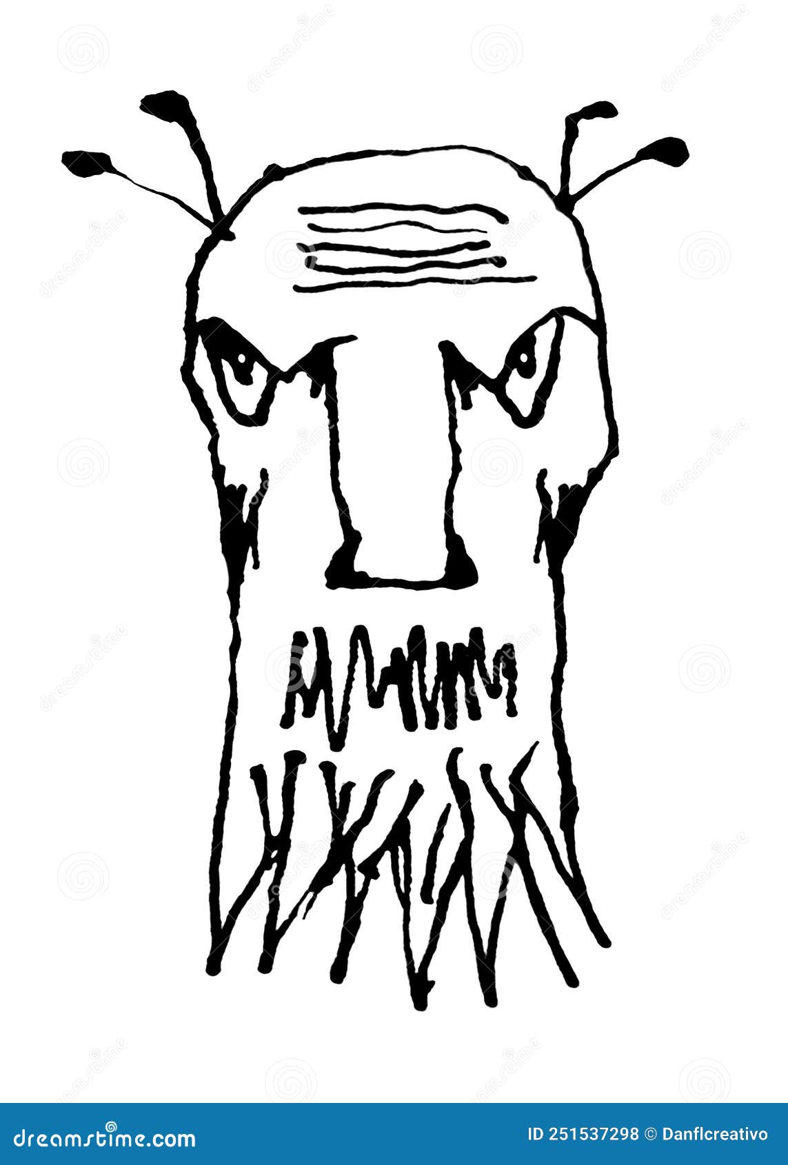 Angry Monster Sketchy Style Drawing Stock Photo - Illustration of ...