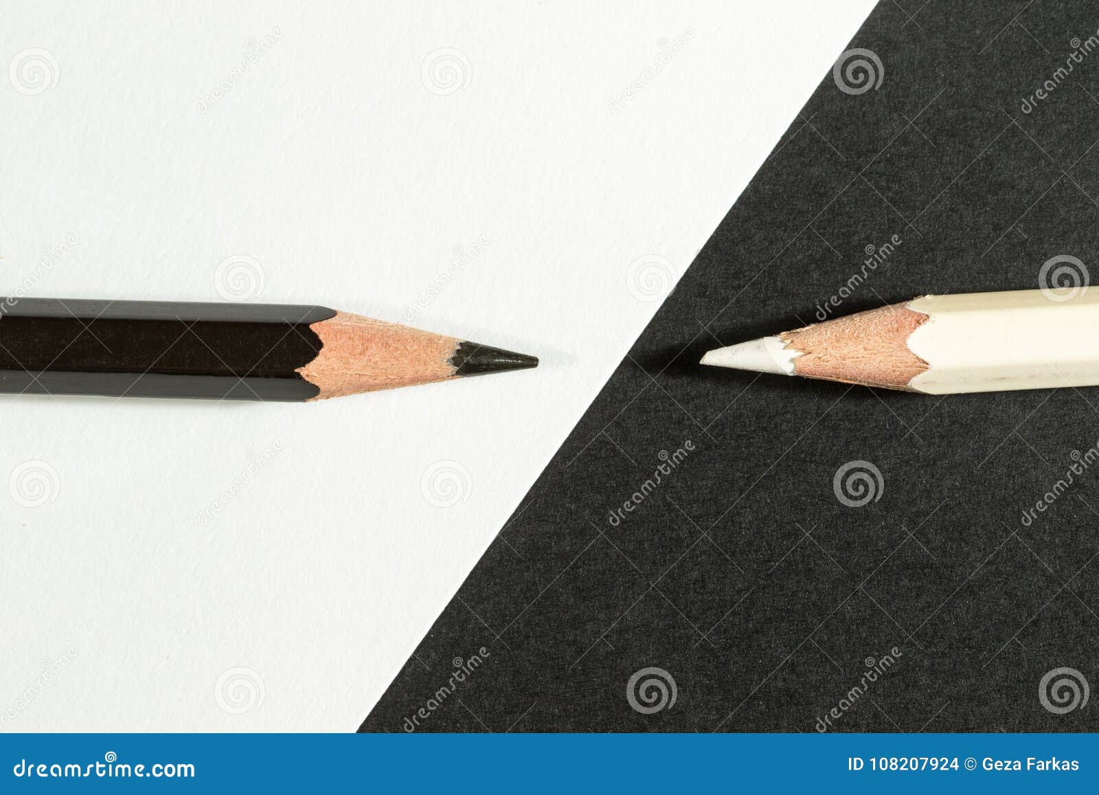 Black and White Pencil, Good and Bad Concept Stock Photo - Image of ...