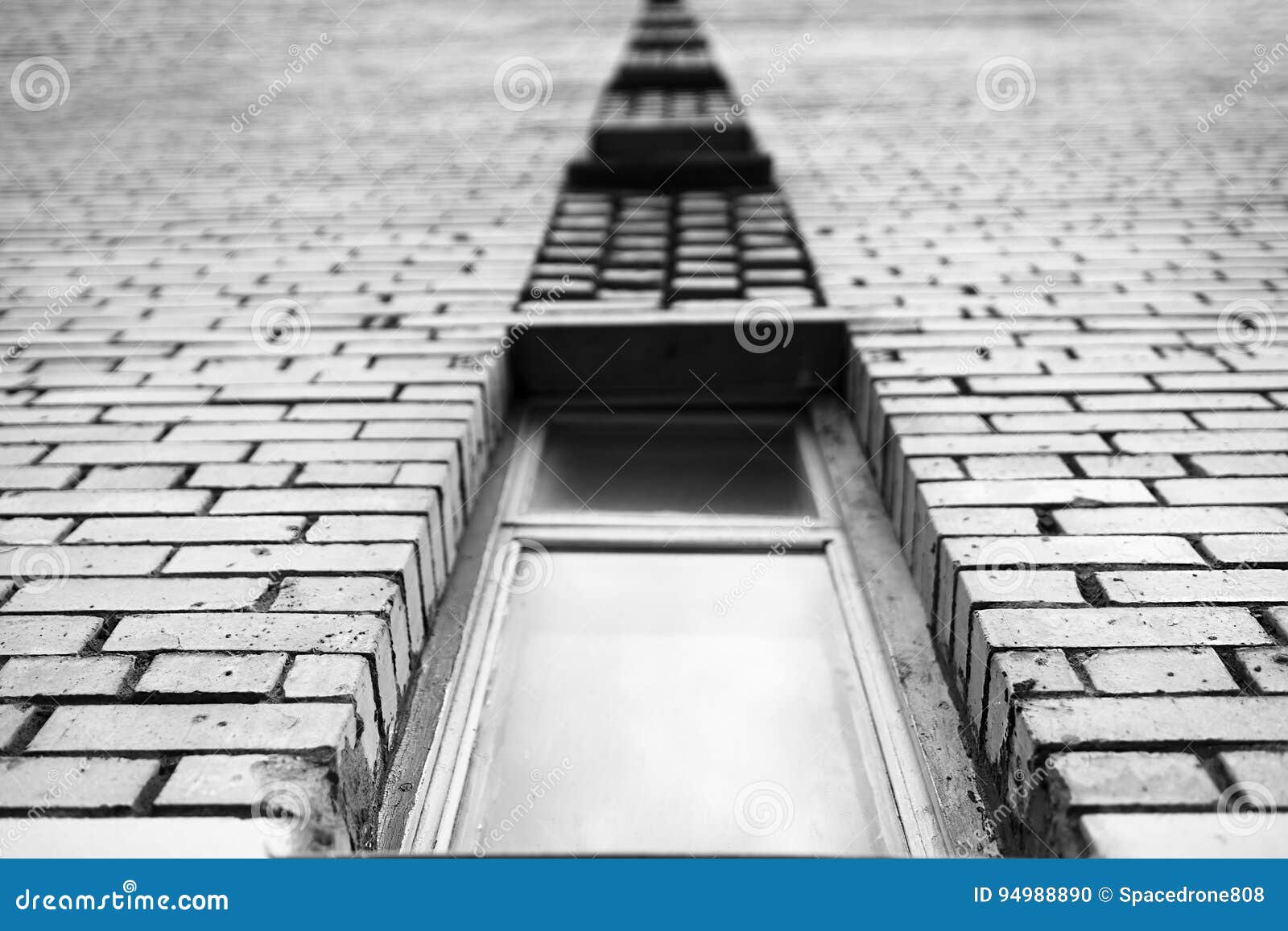 Black and White Perspective Brick Building City Background Stock Photo ...