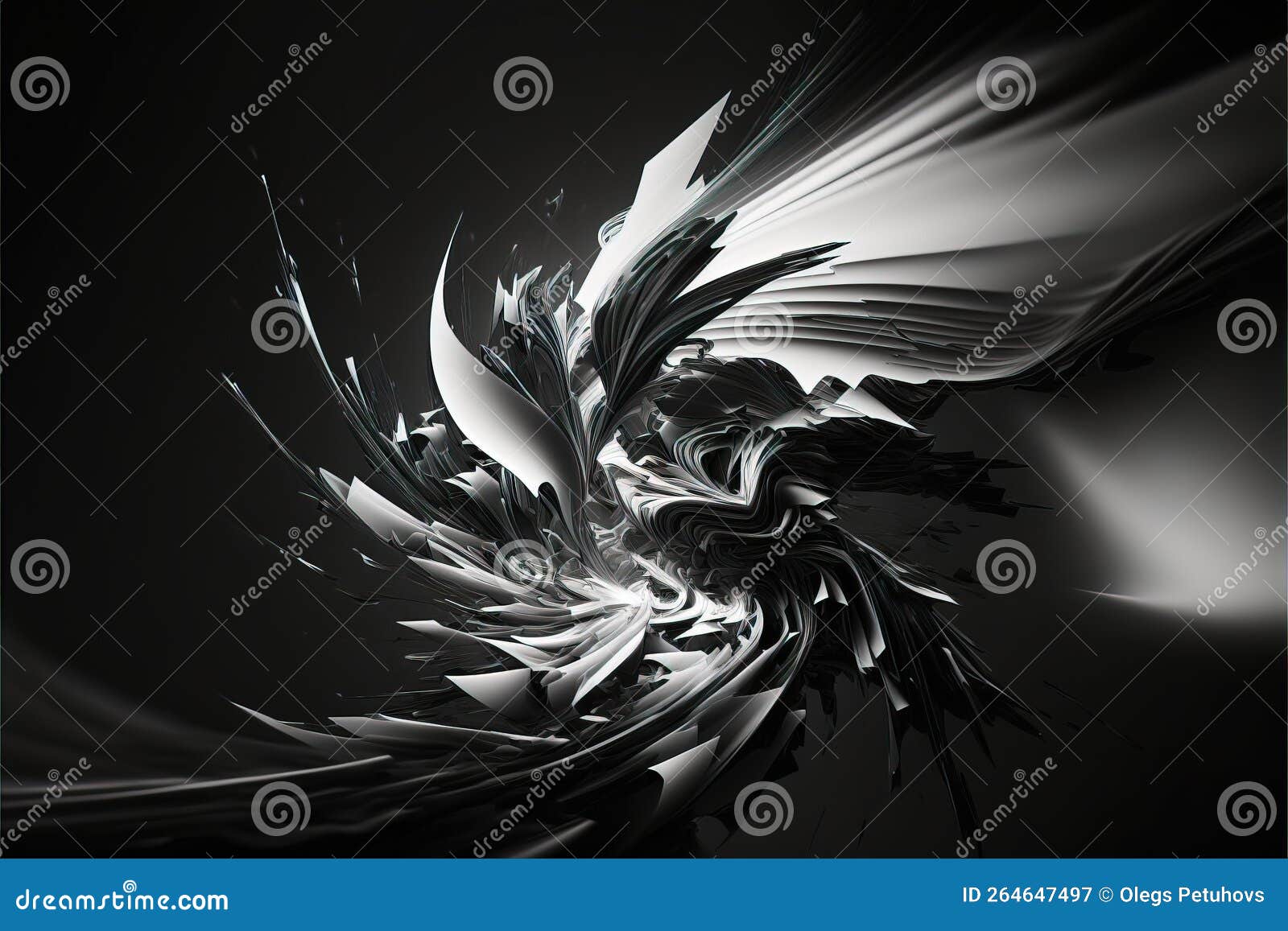 A Black and White Photo of a Bird with Wings Spread Out of it S Back ...