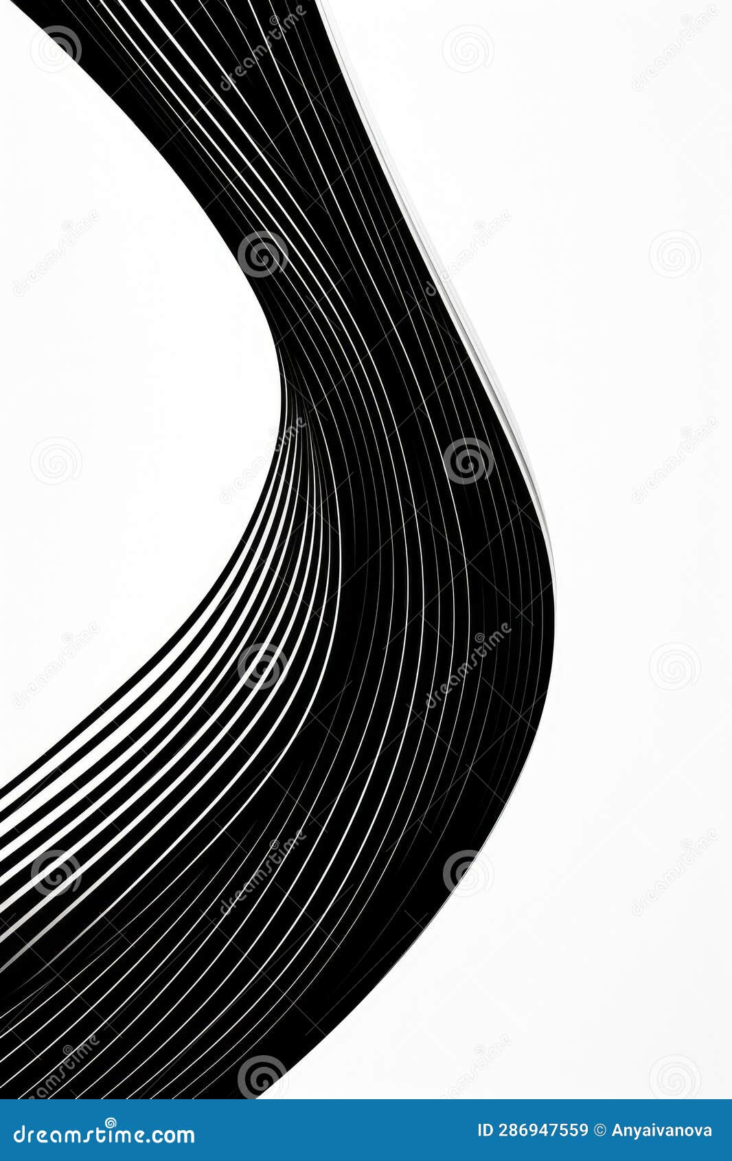 A Black and White Photo of a Curved Object. Stock Illustration ...