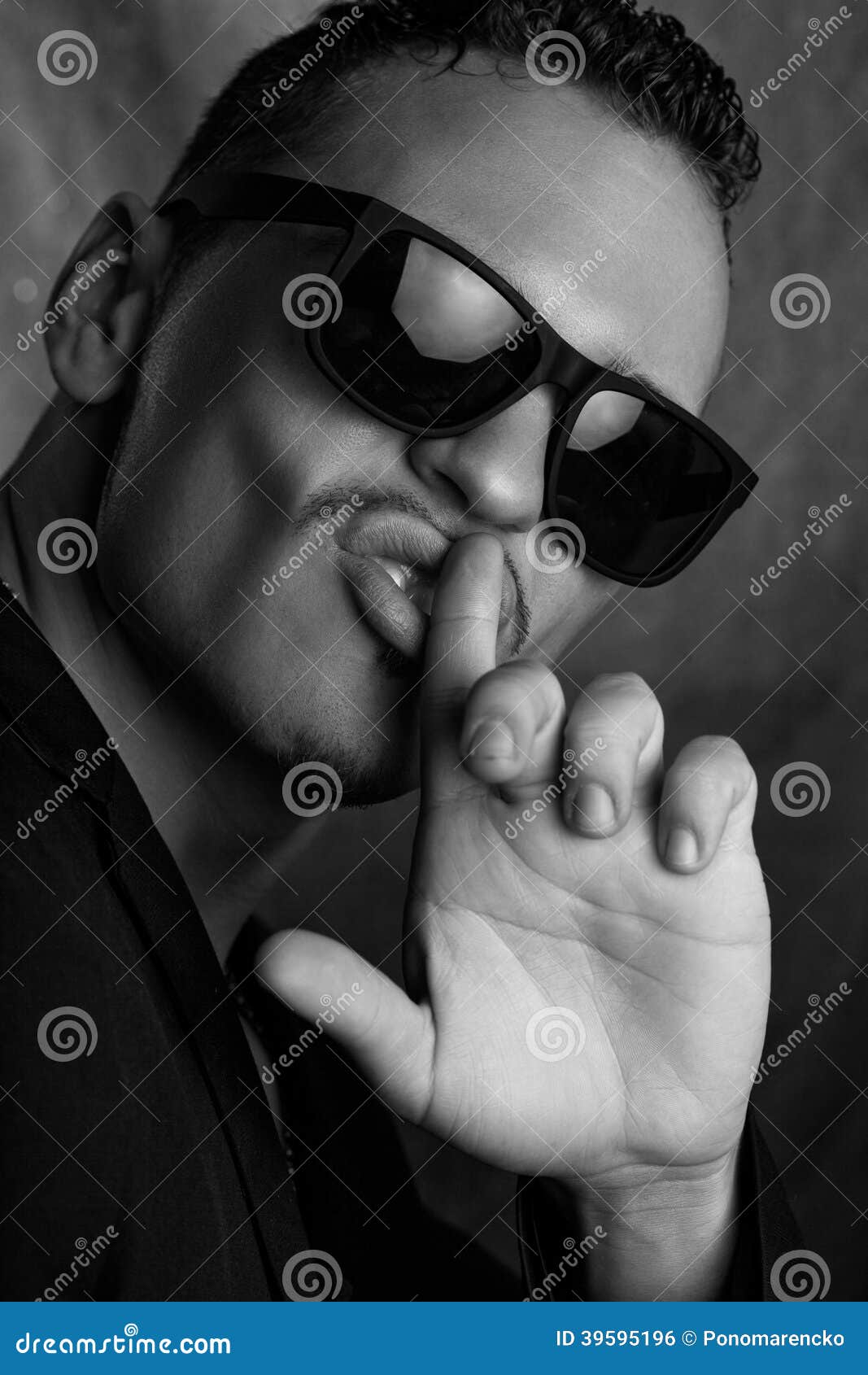 Black and White Photo of Glamour Male in Studio Stock Photo - Image of ...