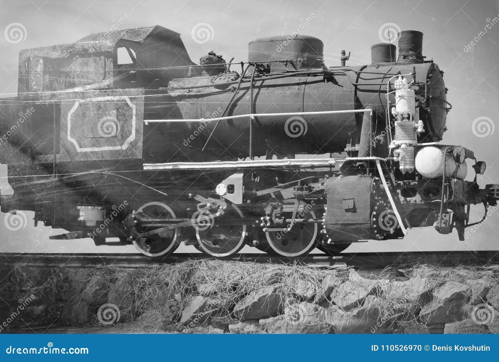 Black and White Photo of the Old Soviet Train Stock Photo - Image of ...