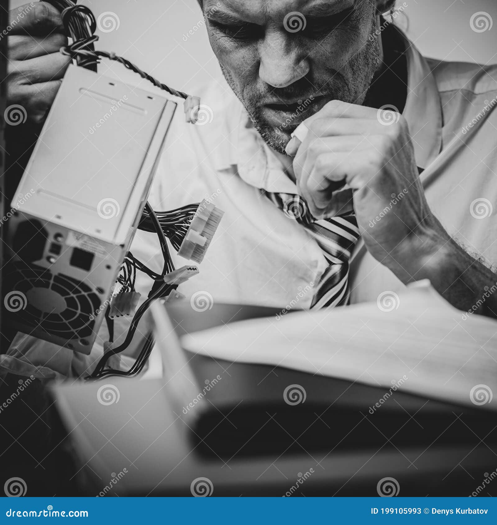 Desperate office worker stock image. Image of business - 199105993