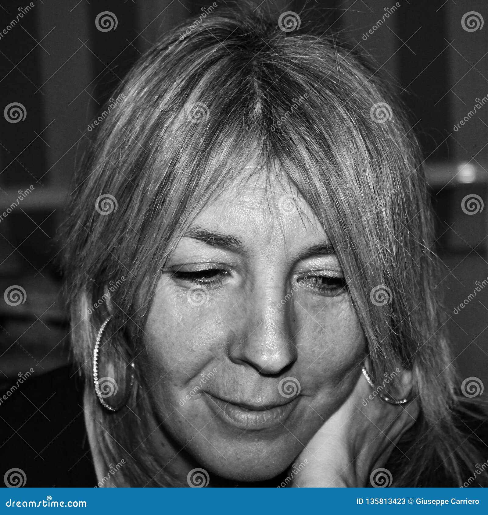 Black and White Photo of a Woman Reading Nicely. Stock Image - Image of ...