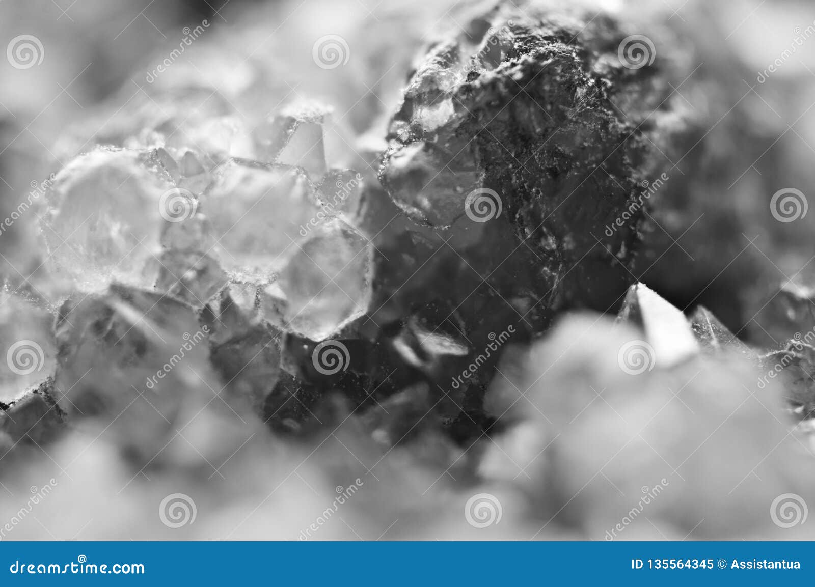 Black and White Photograph of the Structure of the Surface of Crystals ...