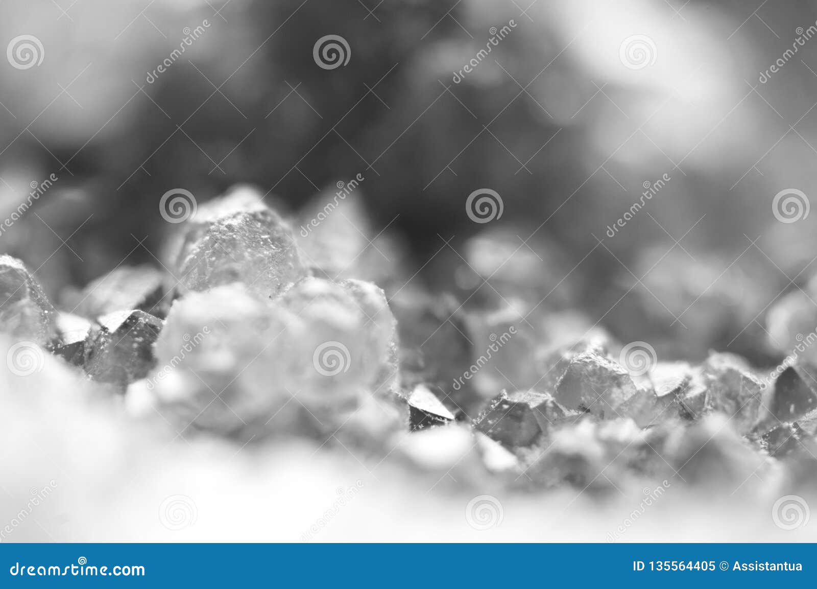 Black and White Photograph of the Structure of the Surface of Crystals ...