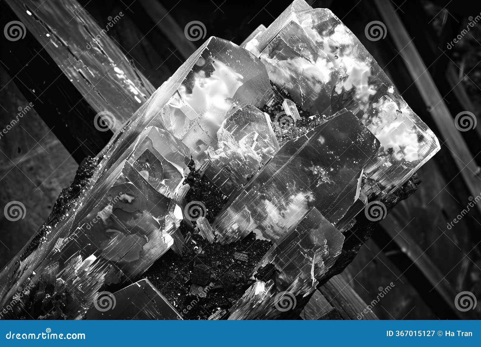 Bismuth Crystal Isolated On Black Background. Macro Detail Texture ...