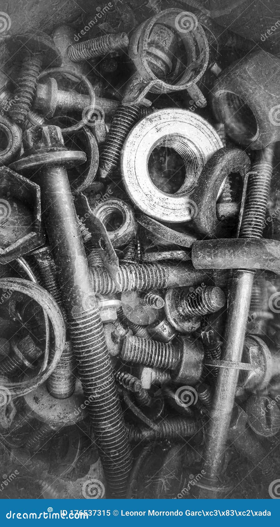 Black and White Photography of Bolts and Nuts for Backgrounds and ...