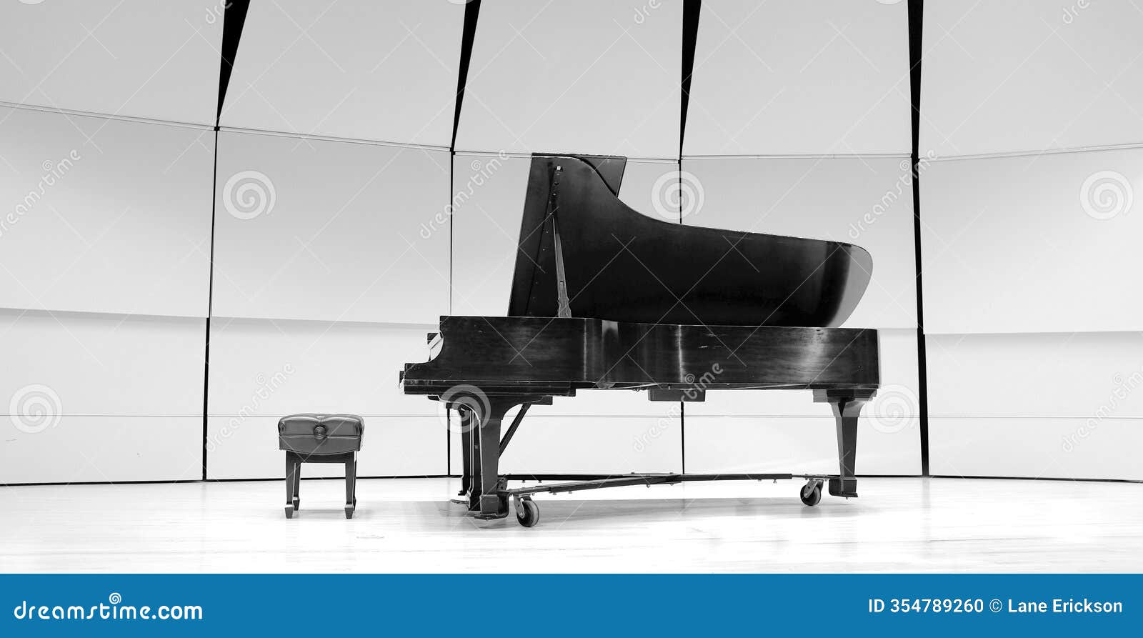 Black and White Piano on Concert Stage for Performance Stock Photo ...
