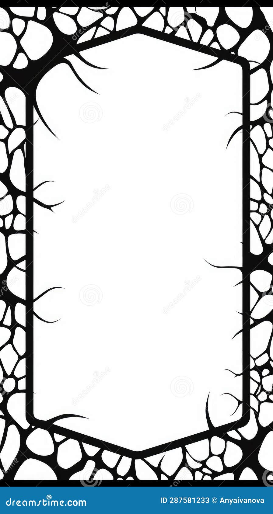 A Black and White Picture of a Frame Made of Rocks. Frame with Copy ...