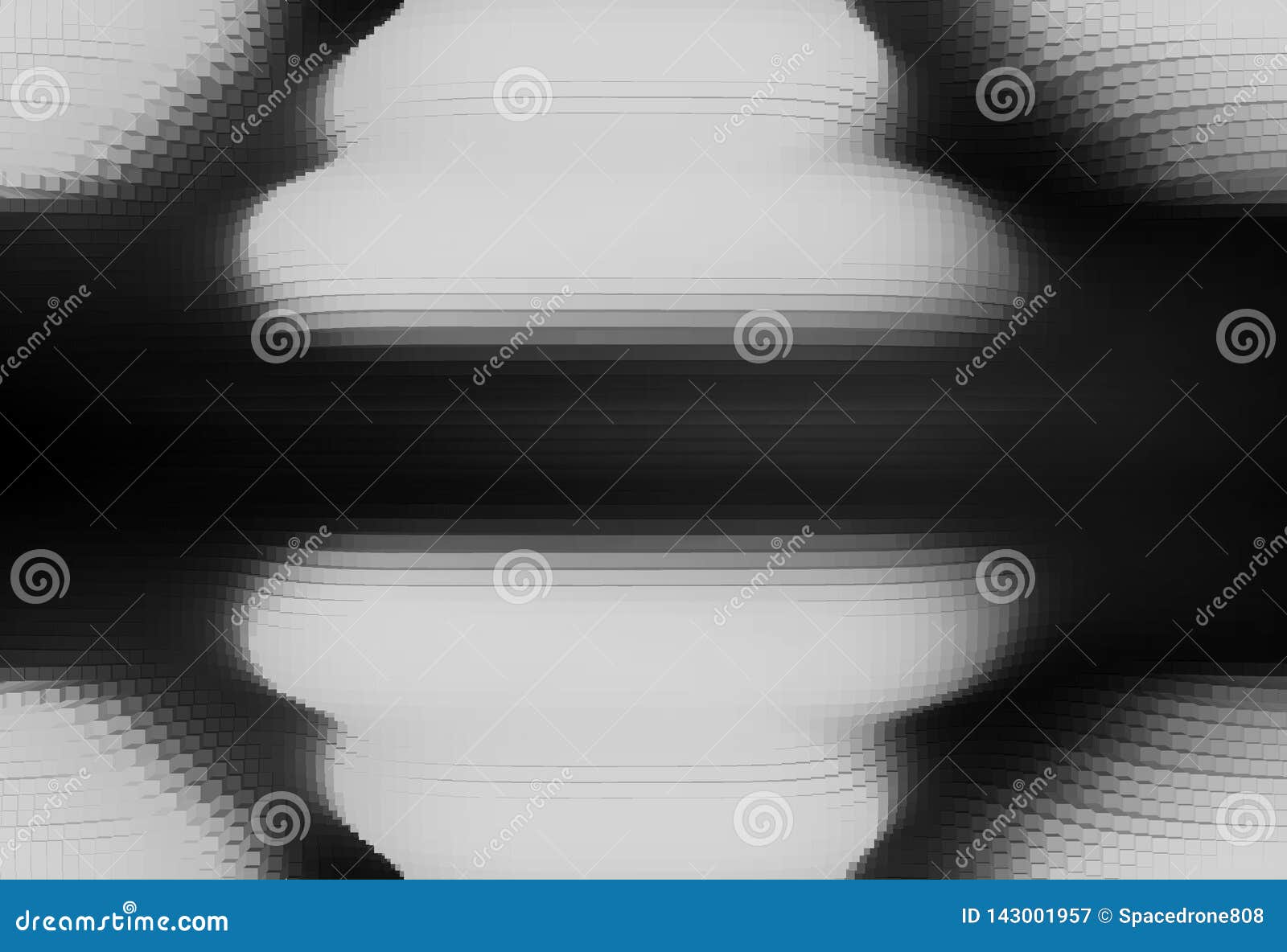 Black and White Pixel Blocks World Landscape Backdrop Stock ...