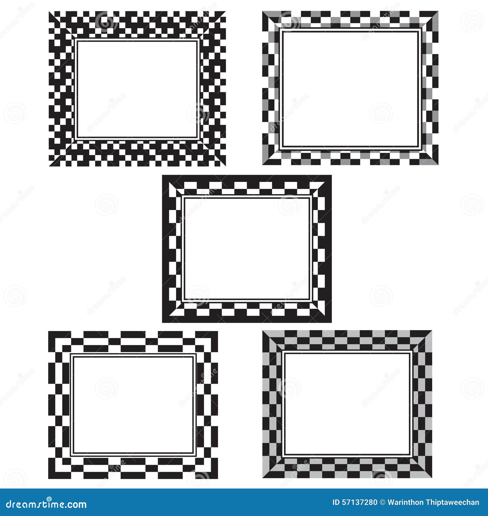 Black and White Pixel Frames Stock Vector - Illustration of design ...