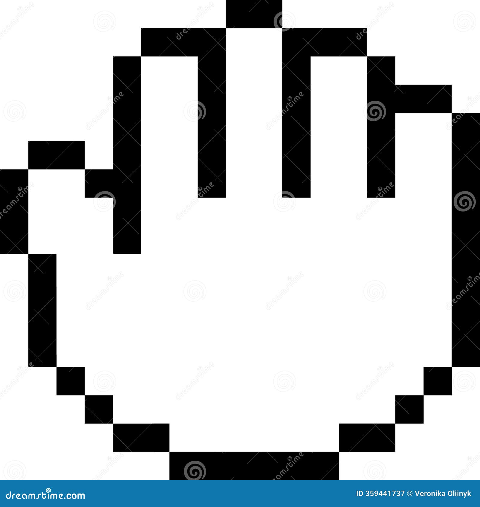Pixelated Pointing Hand Illustration. Simple Pixel Art Yellow Hand With ...