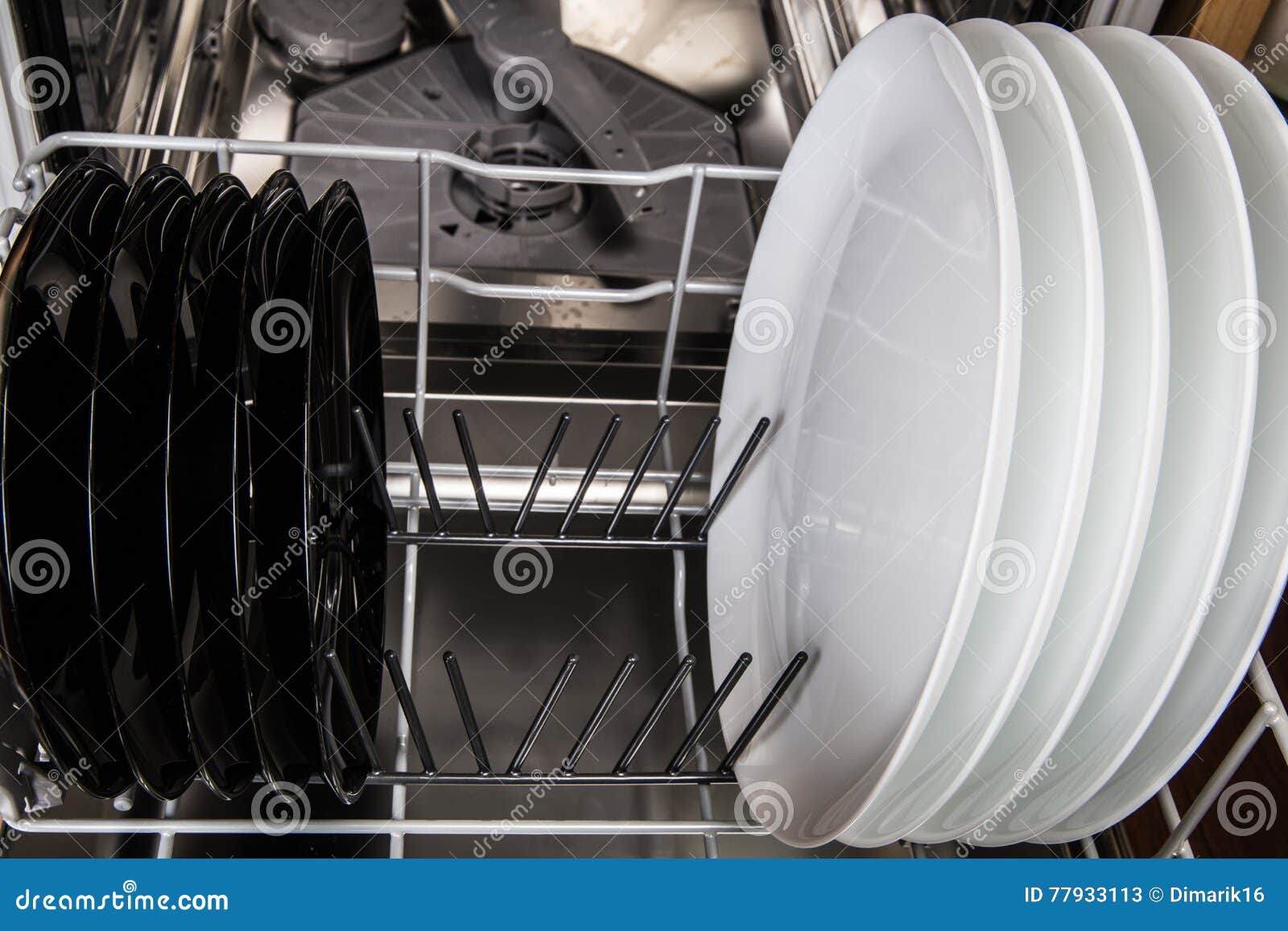 Black and White Plates after Washing Stock Image - Image of housework ...