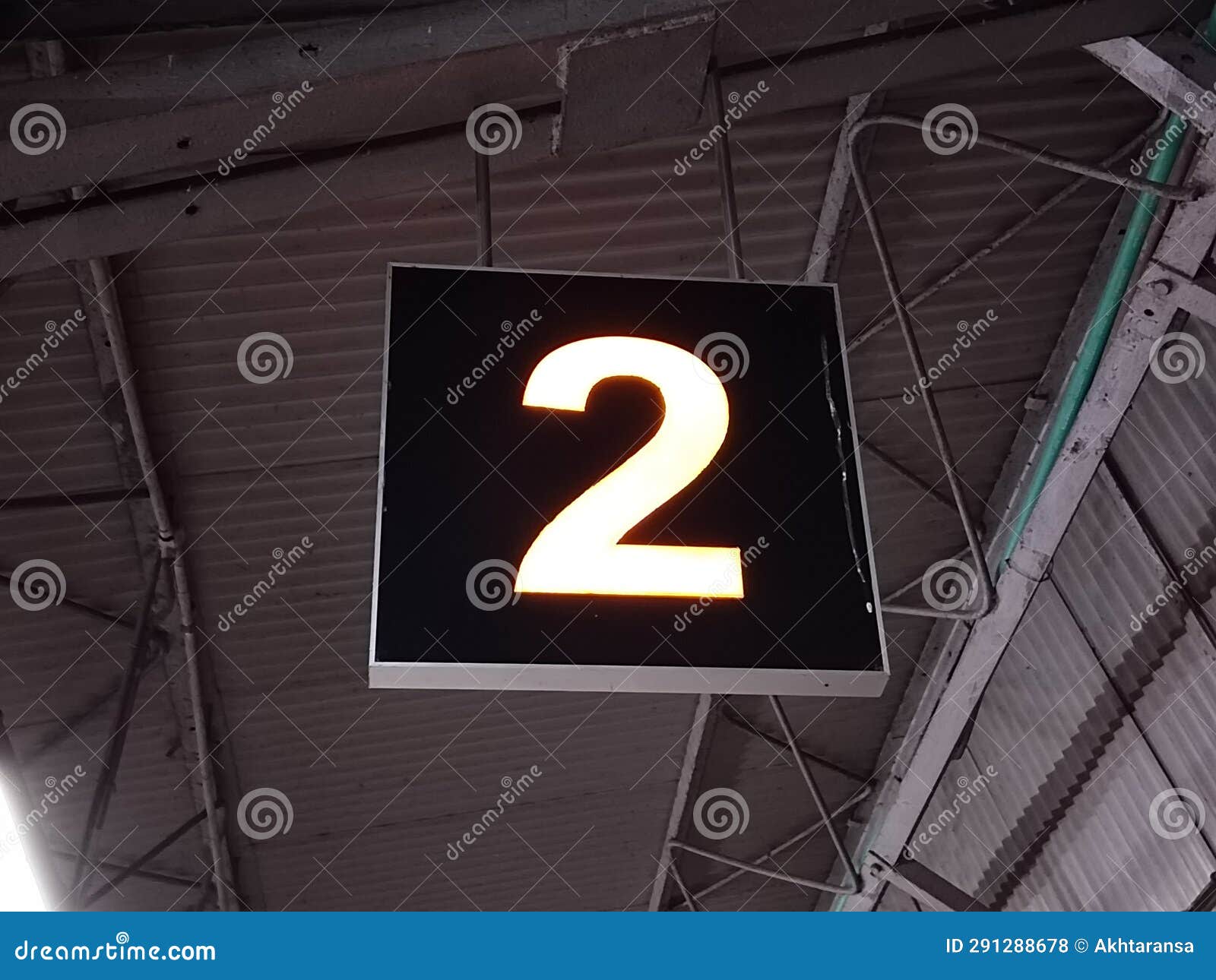 Black and White Platform Two Sign Board with Led Light. Indian Railways ...