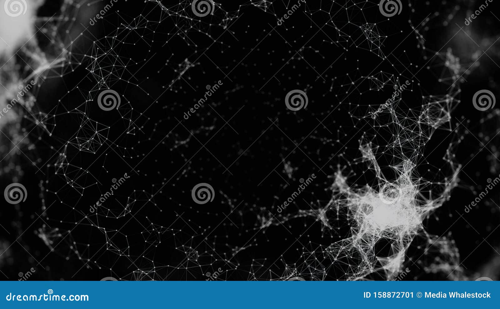 Black and White Plexus Texture with Dots, Lines, Triangles Flowing on ...