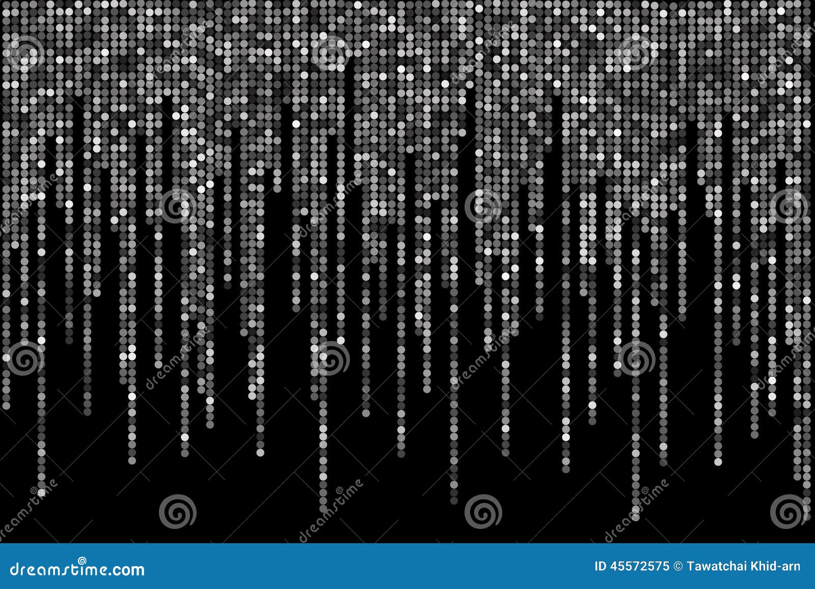 Black and White Polka Dots on Black Background, in Matrix Style Stock ...