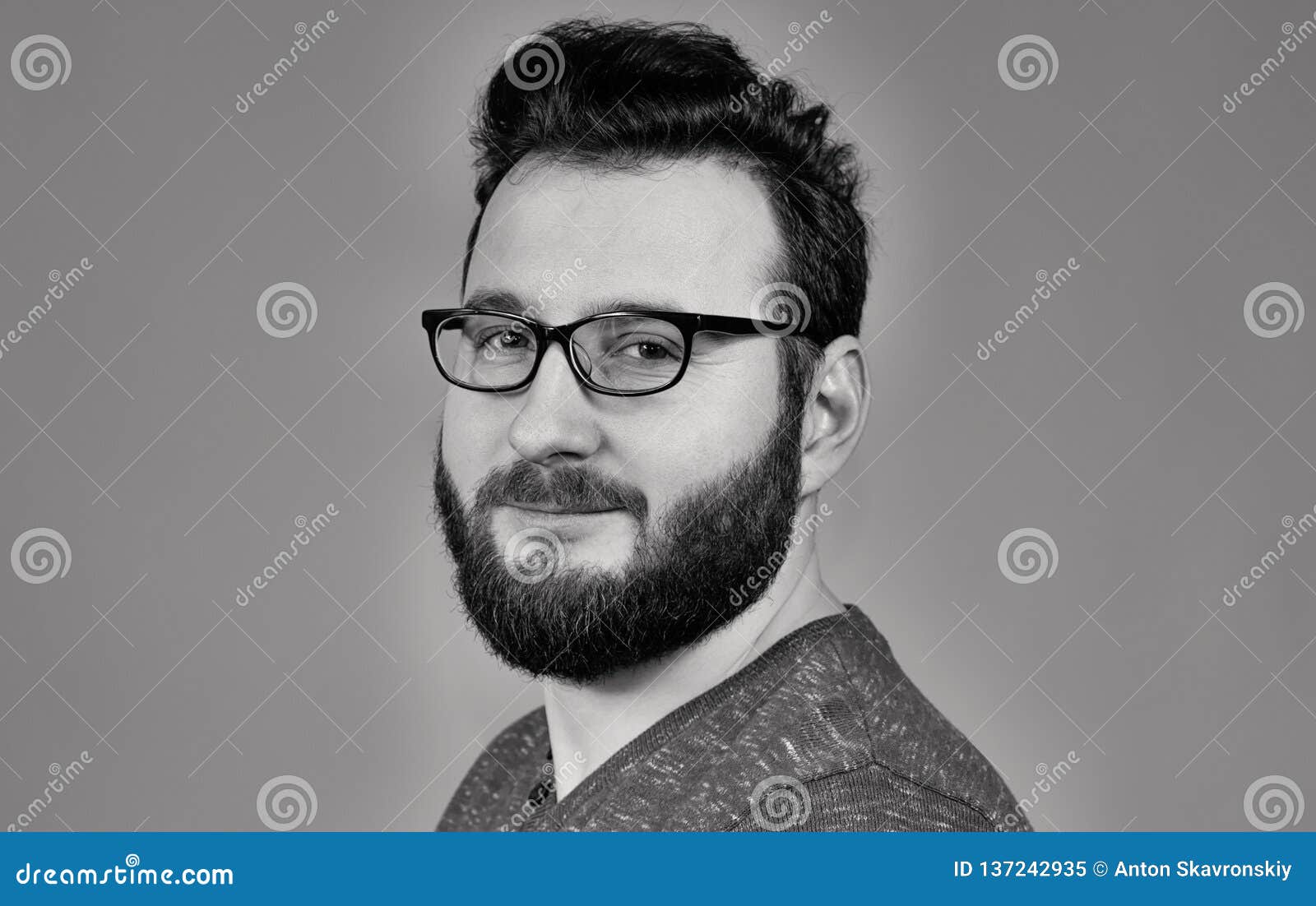Bearded Man With Glasses Stock Image Image Of Serious 137242935