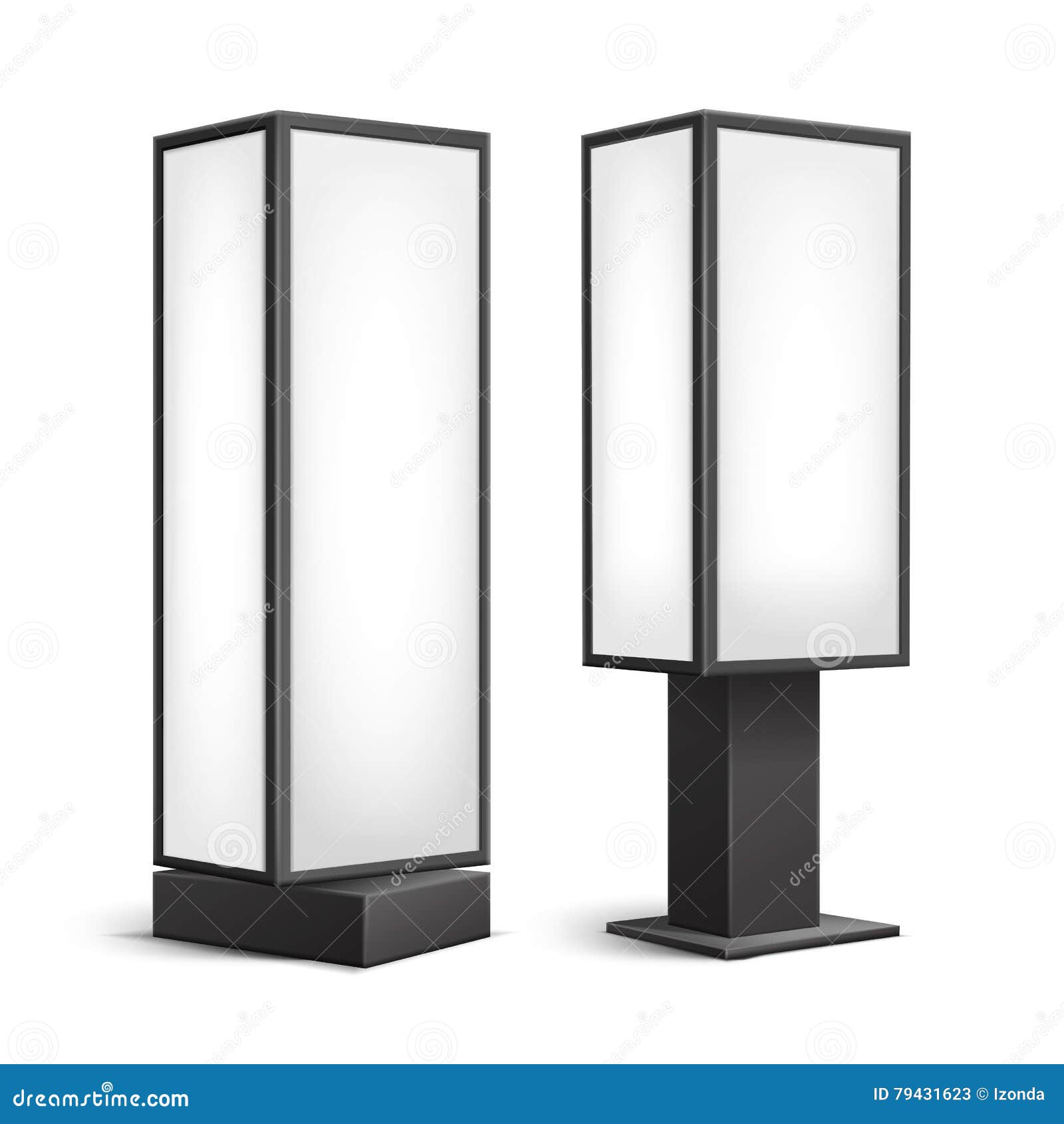 Luminous Rectangular Poster Stands Pillars For Indoor Advertising Front ...