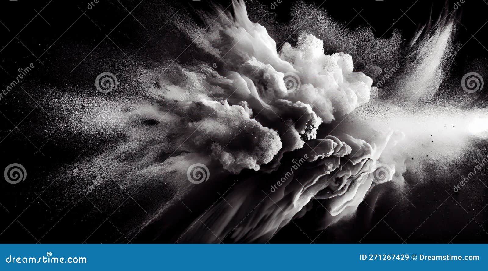 Black and White Powder Explosion Abstract Background. Stock ...