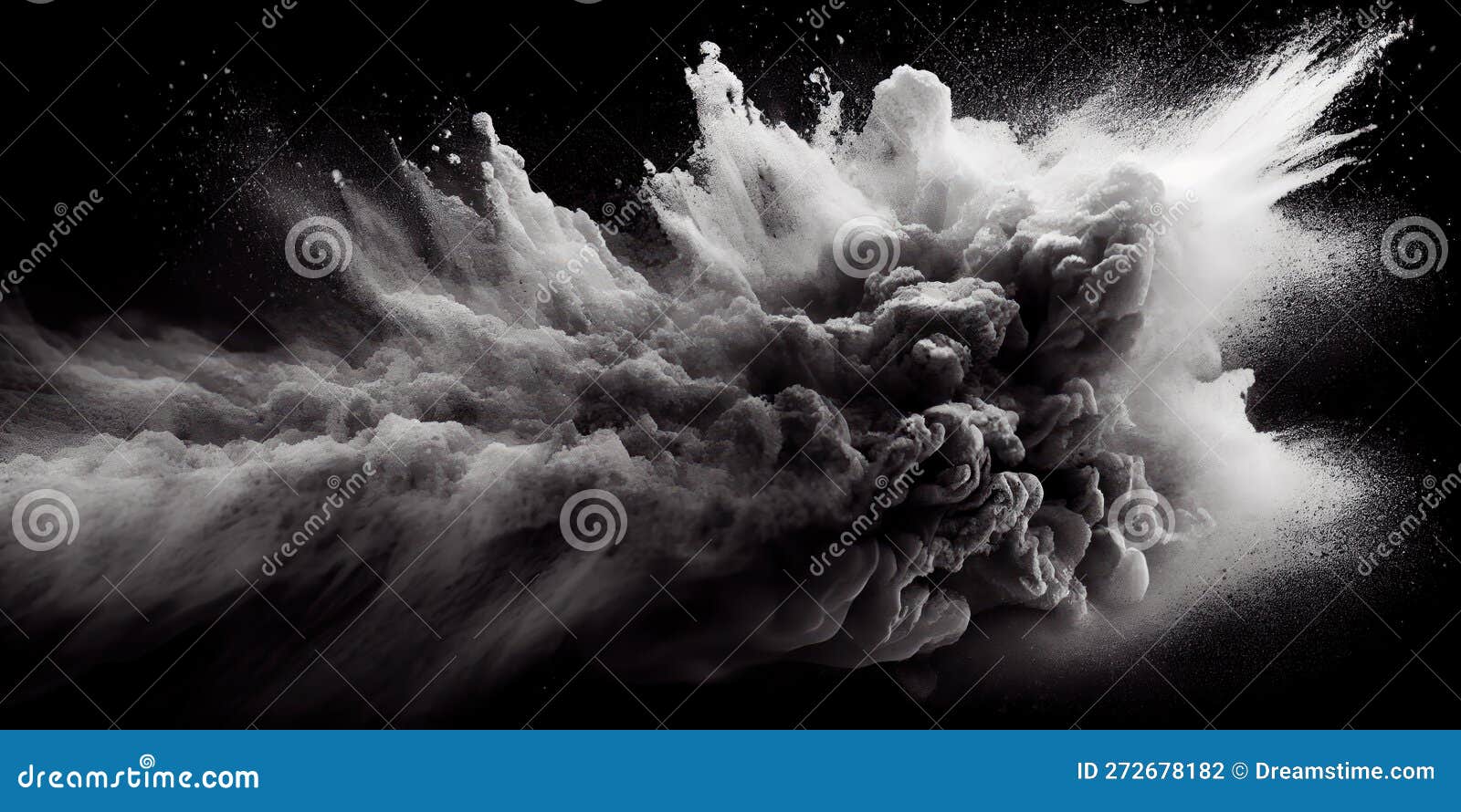 Black and White Powder Explosion Abstract Background. Stock ...