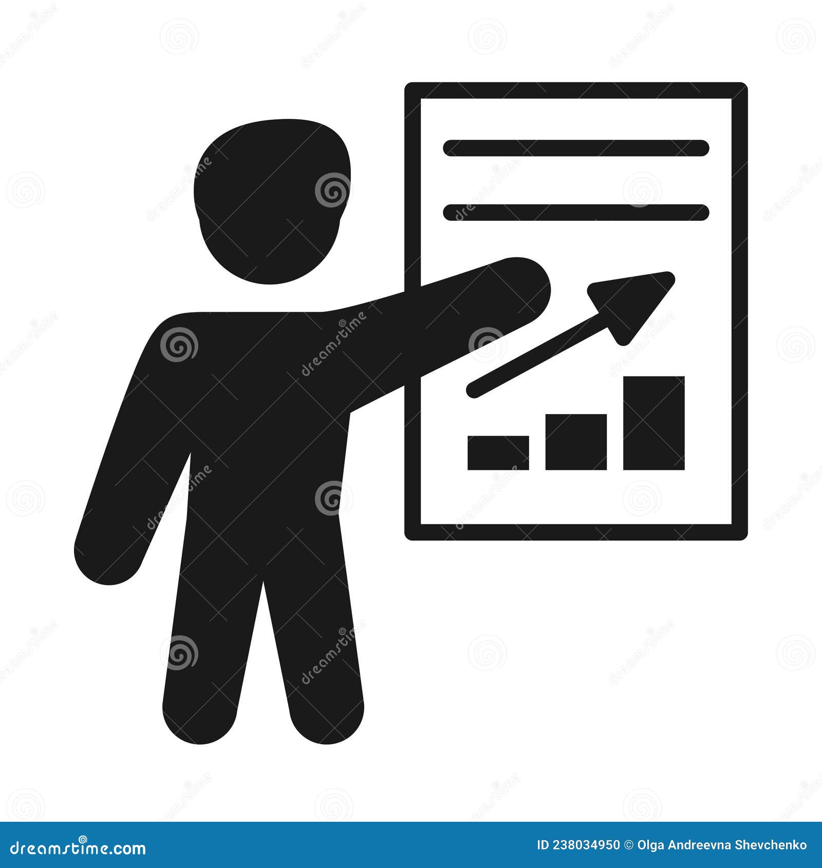 Black and White Presentation Speech Silhouette Icon Stock Vector ...