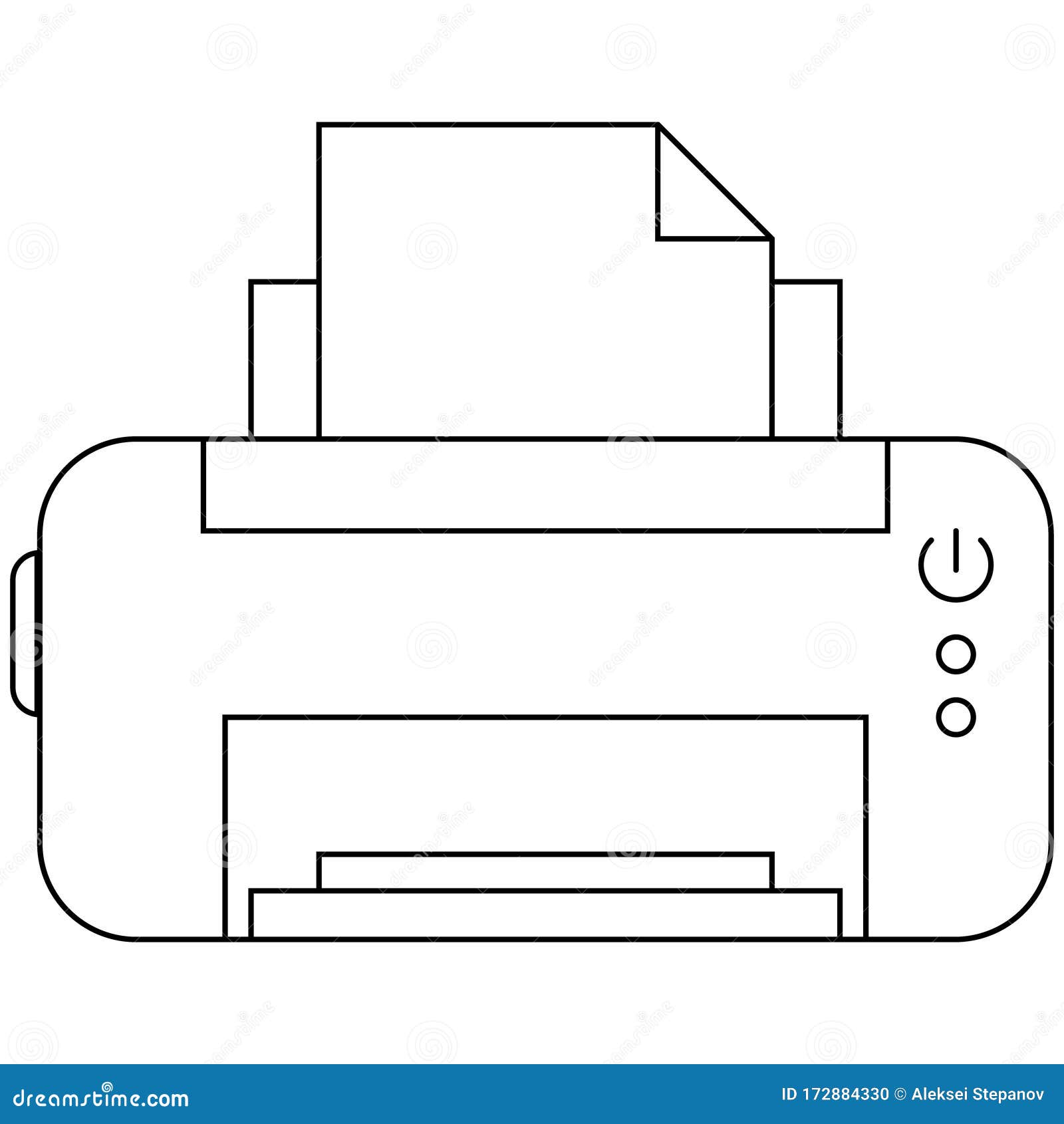 Black and White Printer Flat Vector Icon Stock Illustration ...