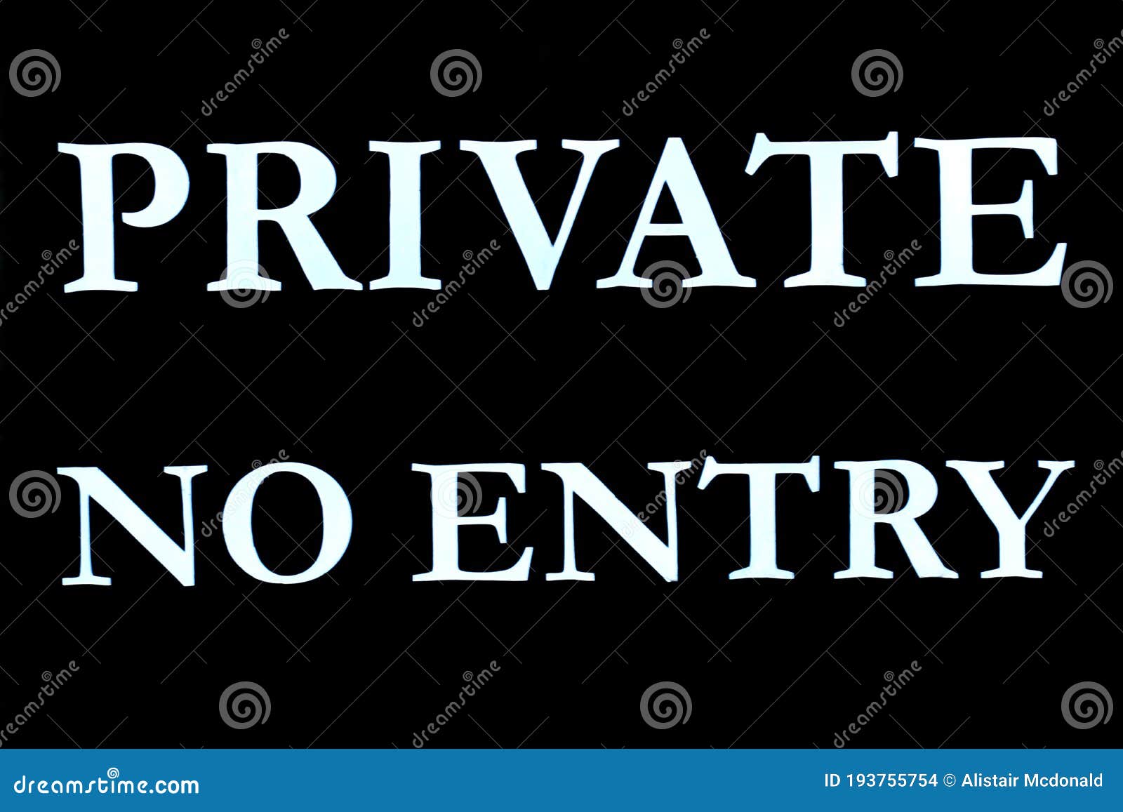 Black and White Private No Entry Sign Stock Illustration - Illustration ...