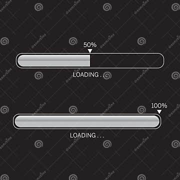 Black and White Progress Loading Bar Stock Vector - Illustration of ...