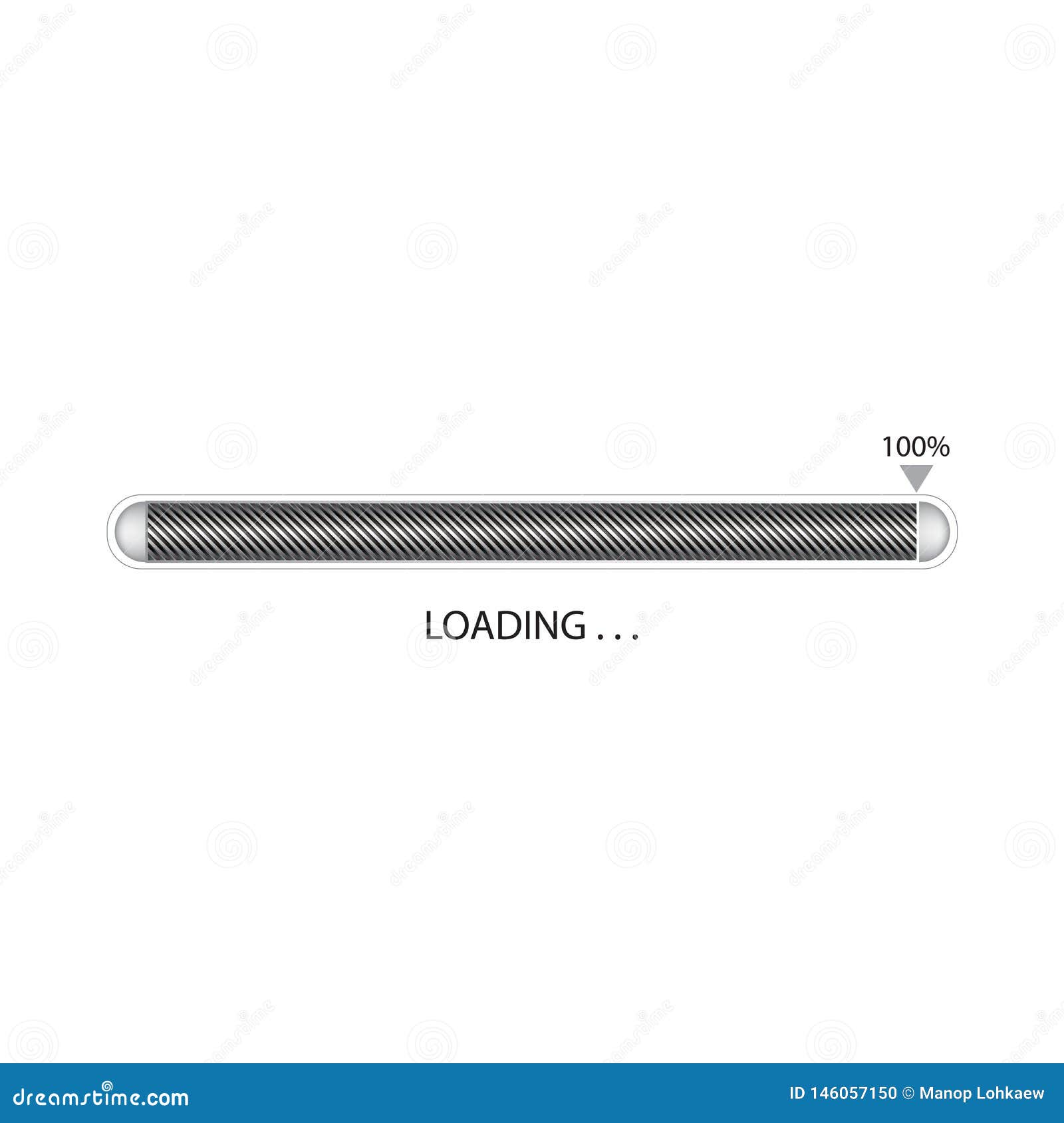 Black and White Progress Loading Bar Vector Illustration Stock Vector ...