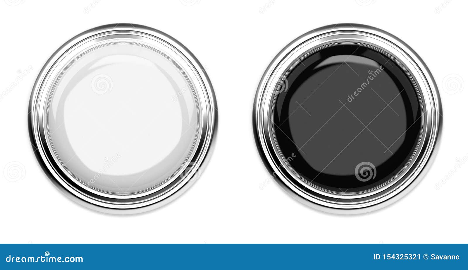 Black and White Push Buttons. Top View Stock Illustration ...