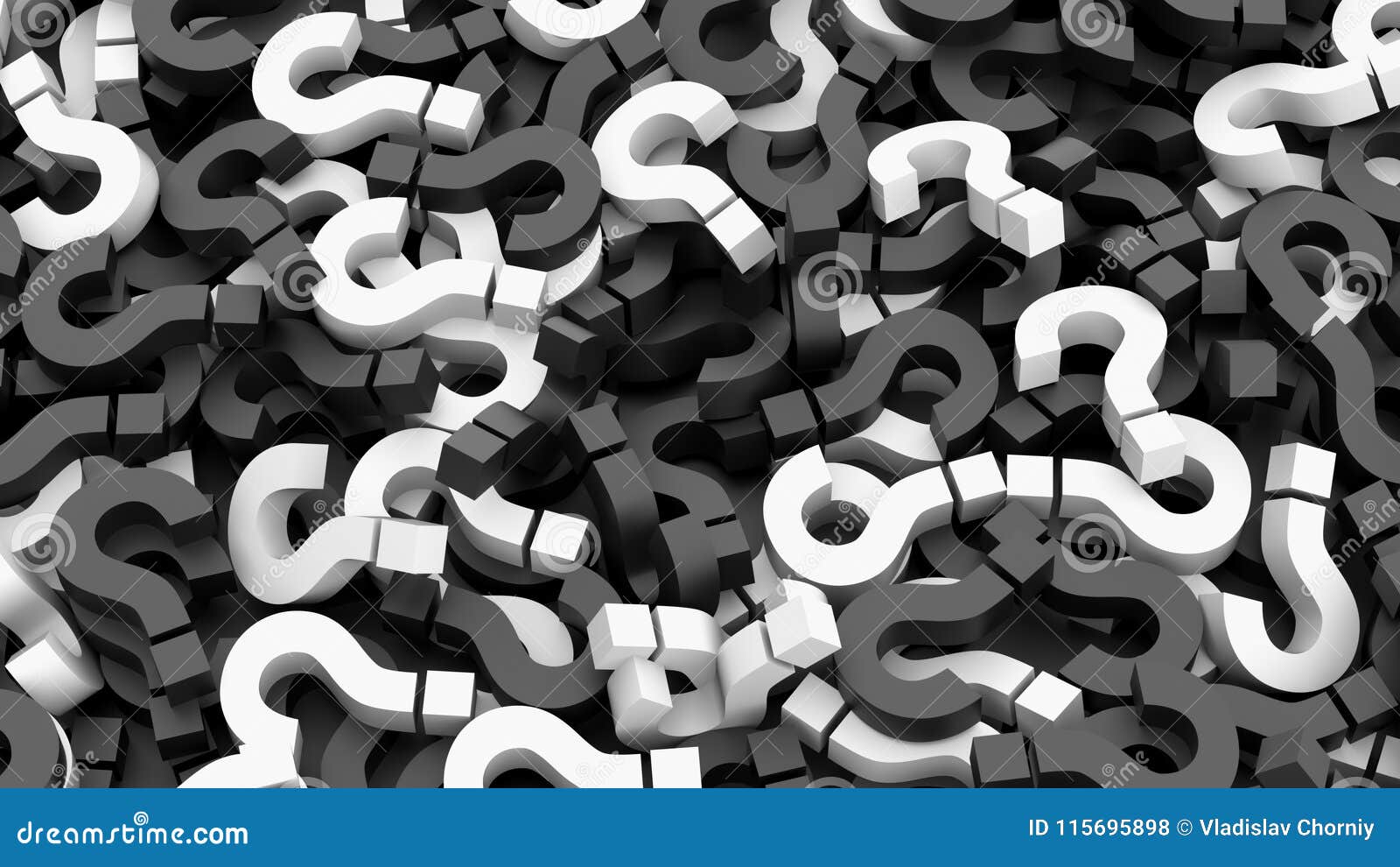 Black and White Question Marks Stock Illustration - Illustration of ...