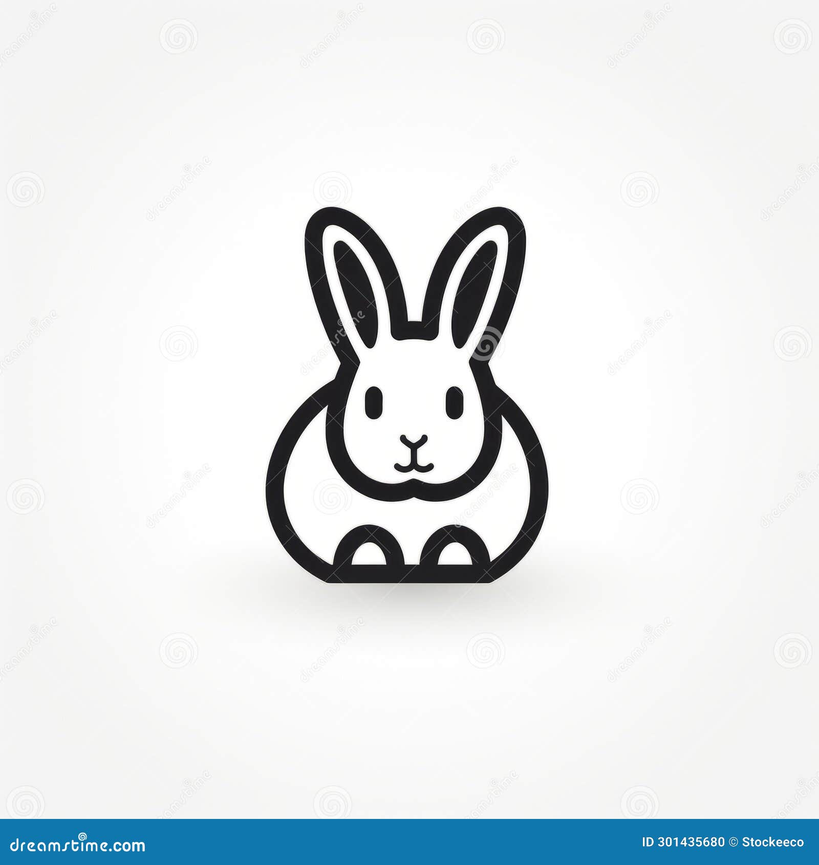 Minimalist Rabbit Icon On White Background - Ingrid Baars Stock Photo ...