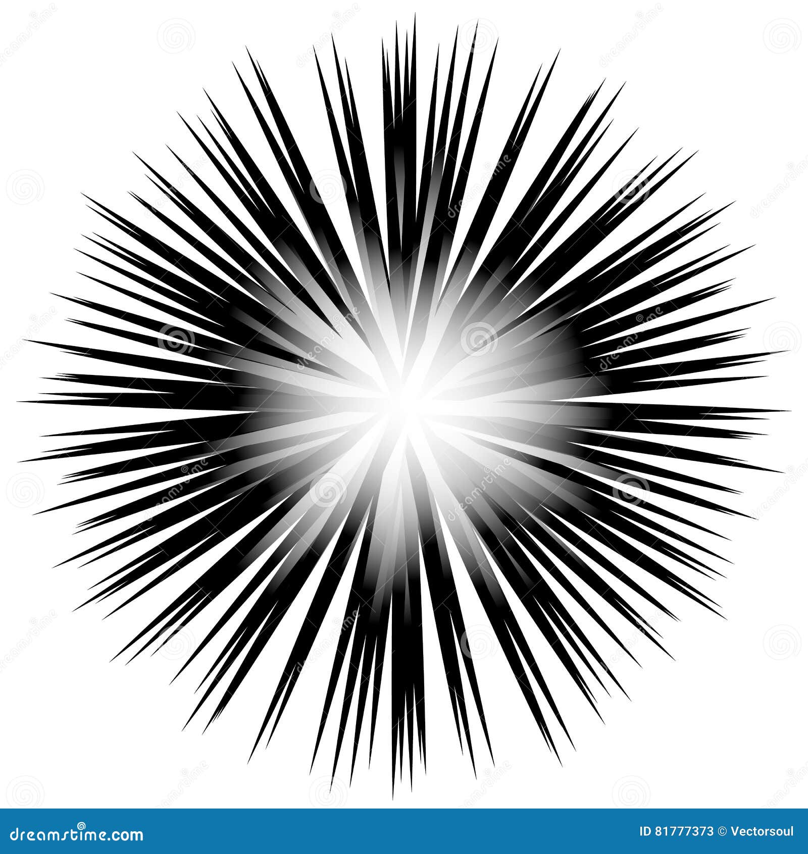 Black and White Radial - Radiating Lines Circular Pattern Stock Vector ...