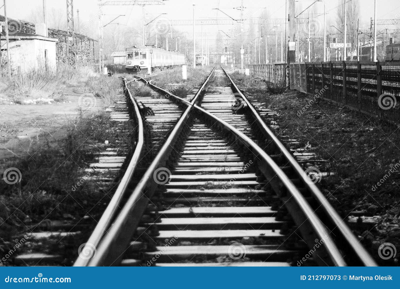 Black and White Railroad Tracks Editorial Stock Photo - Image of ...