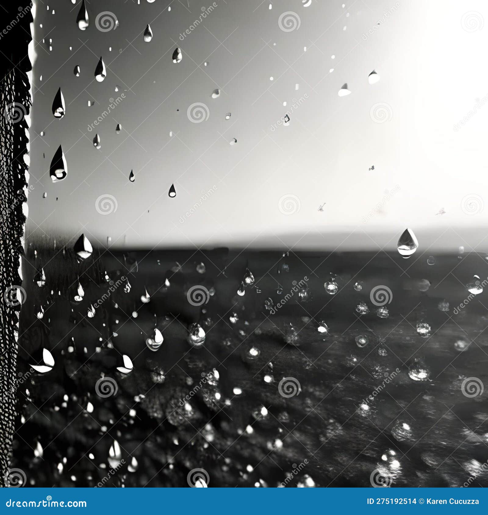 Black and White Raindrops on a Window Stock Illustration - Illustration ...