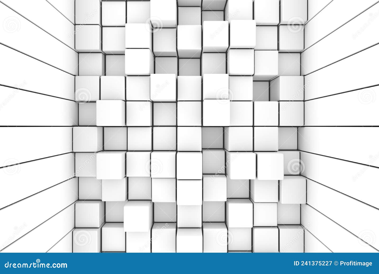 Black and White Random Boxes Abstract Background 3D Stock Illustration ...