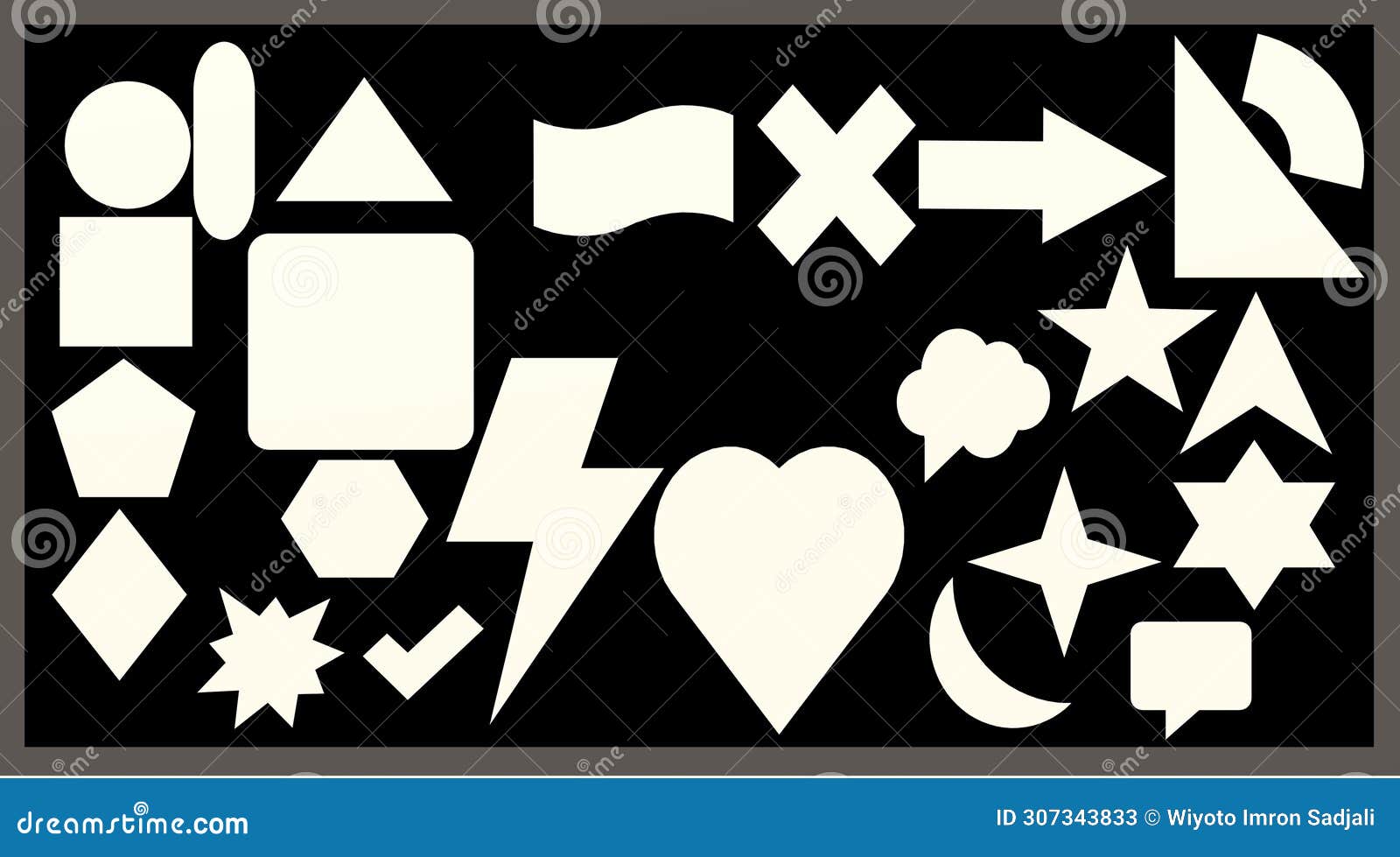 Black and White Random Shapes, for Education Stock Illustration ...