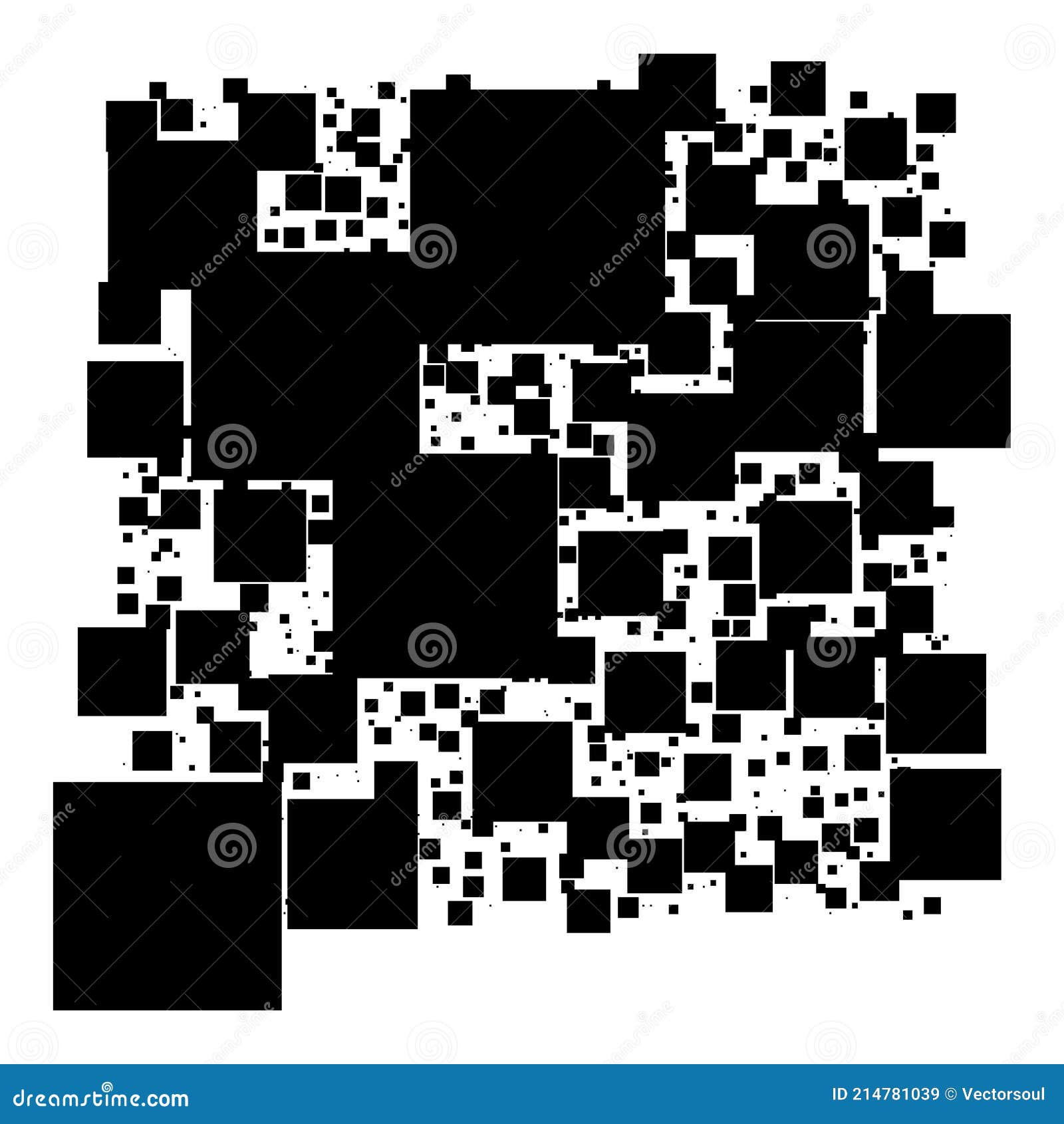 Black and White Random Squares, Checkered Pattern. Random Mosaic Stock ...