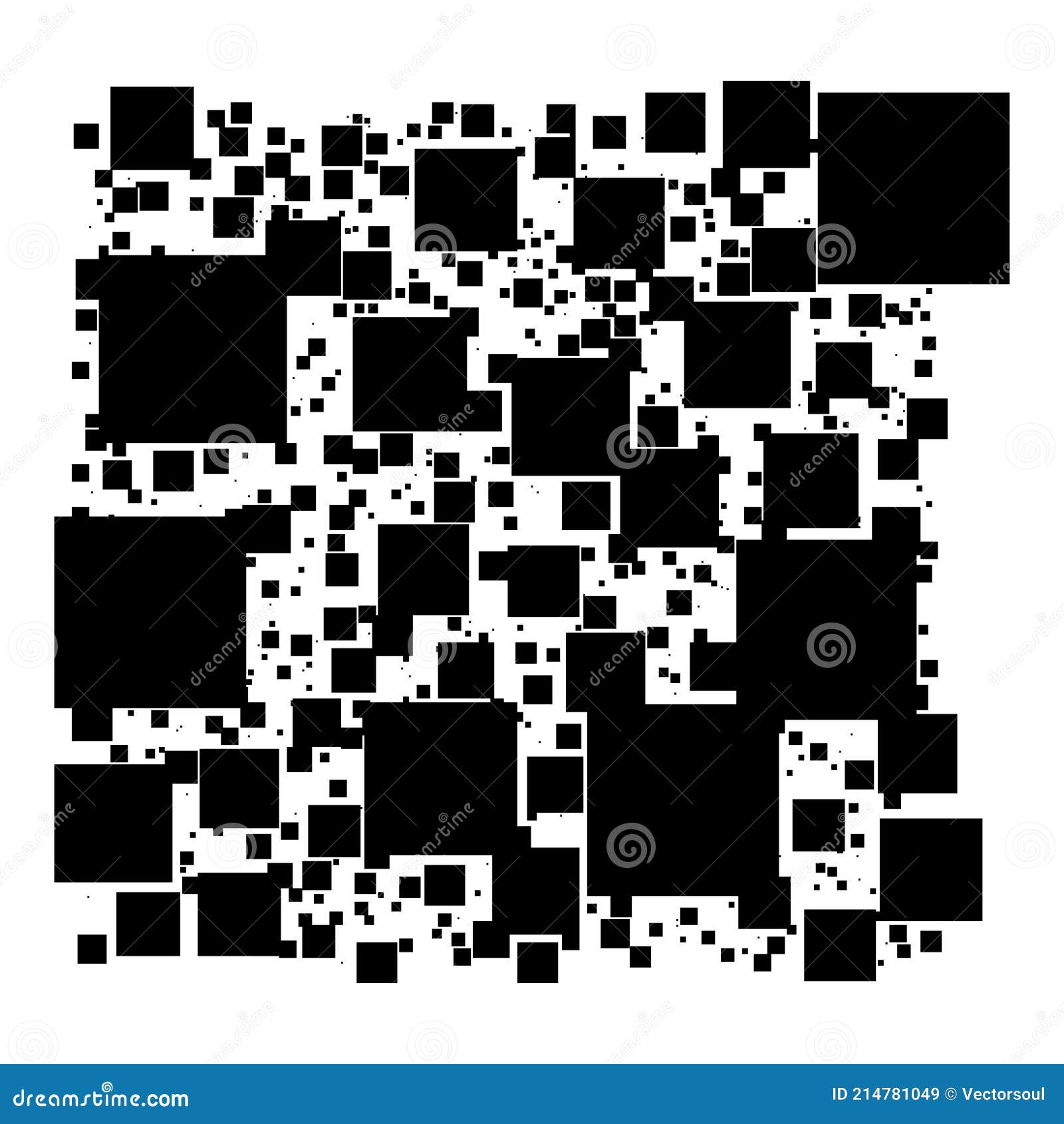 Black and White Random Squares, Checkered Pattern. Random Mosaic Stock ...