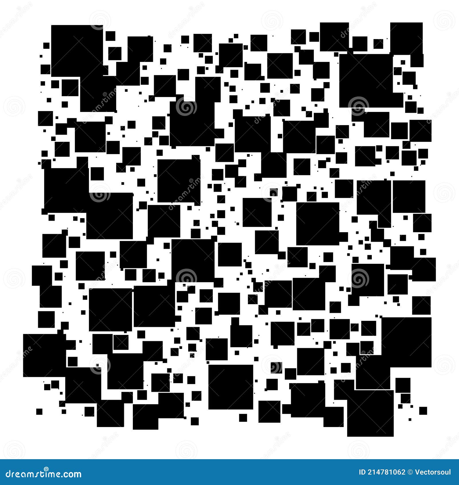 Black and White Random Squares, Checkered Pattern. Random Mosaic Stock ...