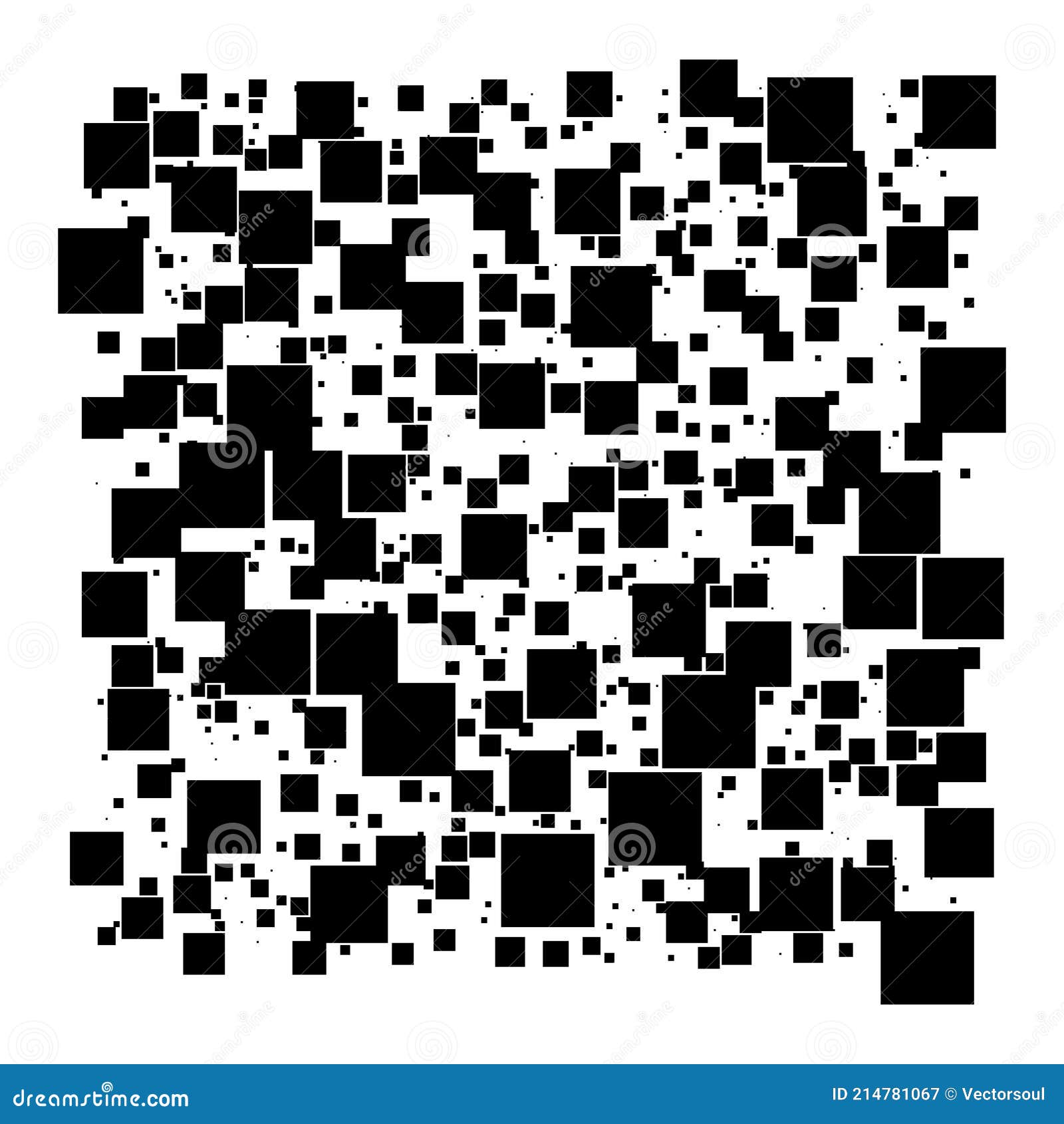 Black and White Random Squares, Checkered Pattern. Random Mosaic Stock ...