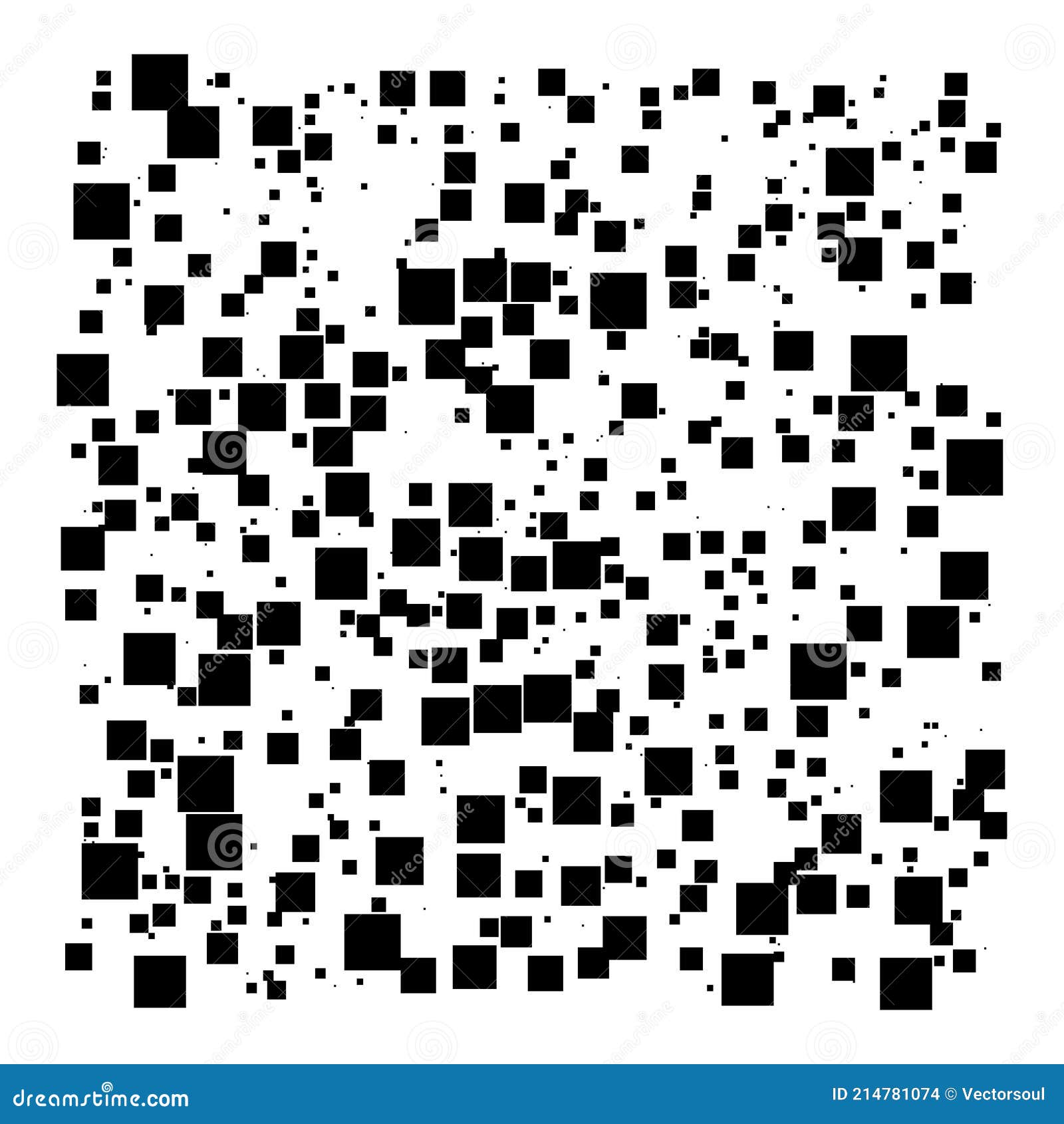 Black and White Random Squares, Checkered Pattern. Random Mosaic Stock ...
