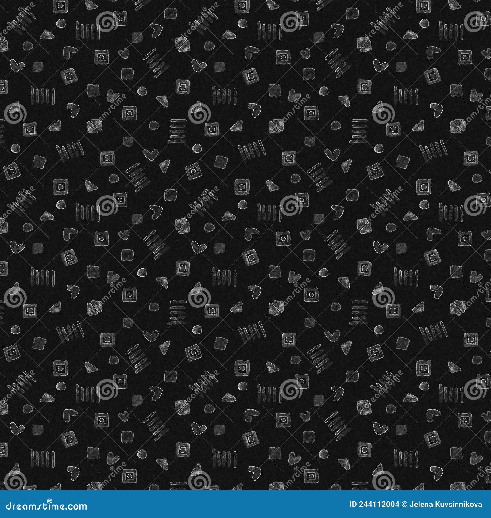 Black and White Raster Background with Small Abstract Elements Stock ...