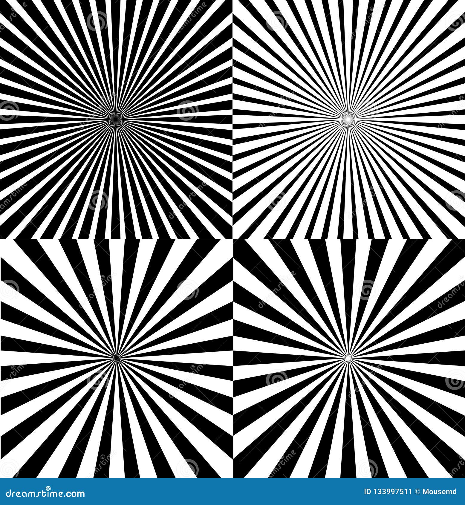 Black And White Ray Star Burst Background Set. Vector | CartoonDealer ...
